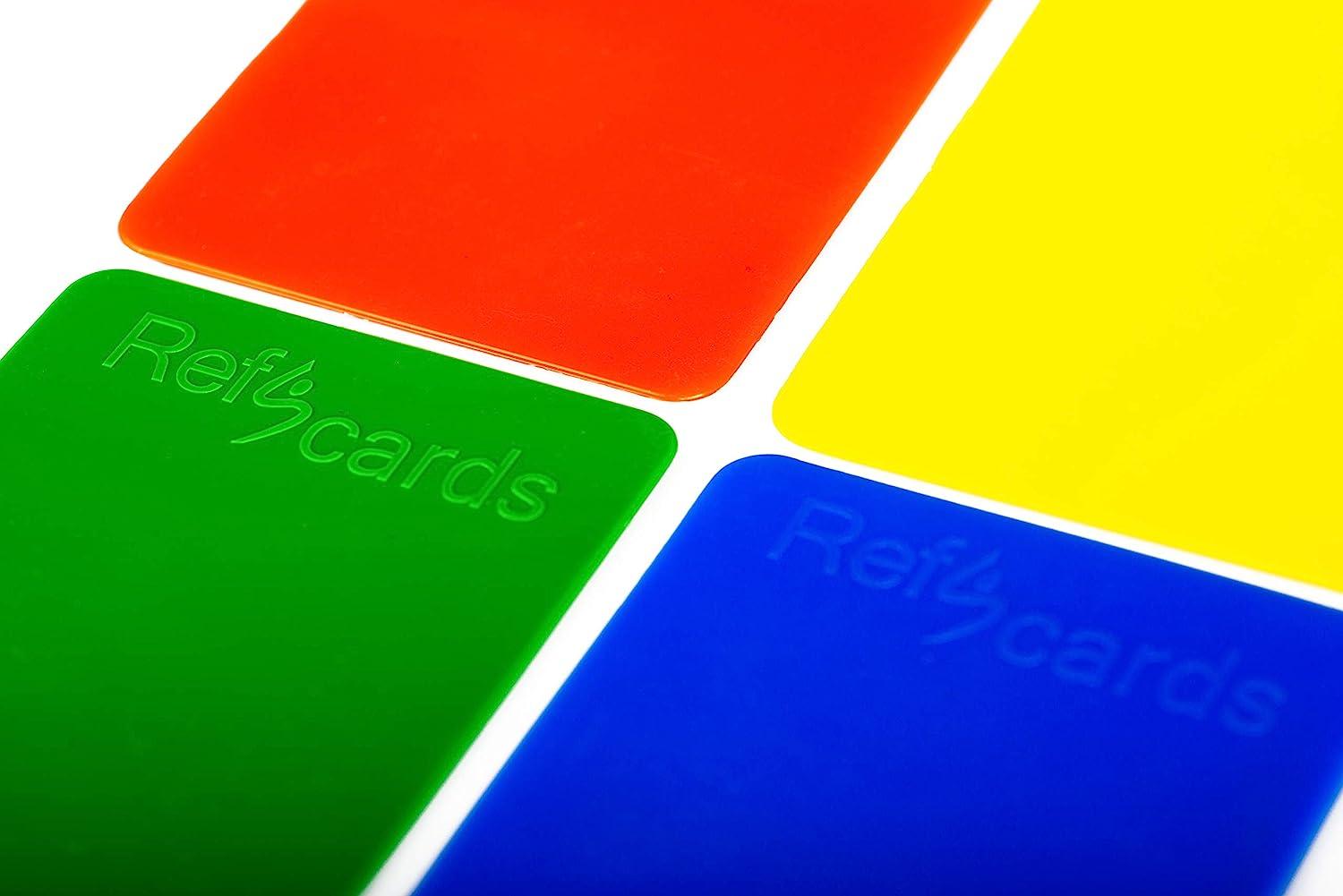 RefStuff RefScards Soccer Referee Red and Yellow Cards - Pack of 4 with ...