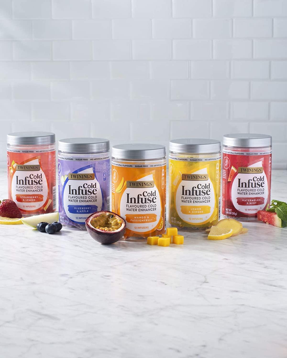 Twinings Cold Infuse Strawberry & Lemon Water Enhancer 12 Infusers x 6 ...