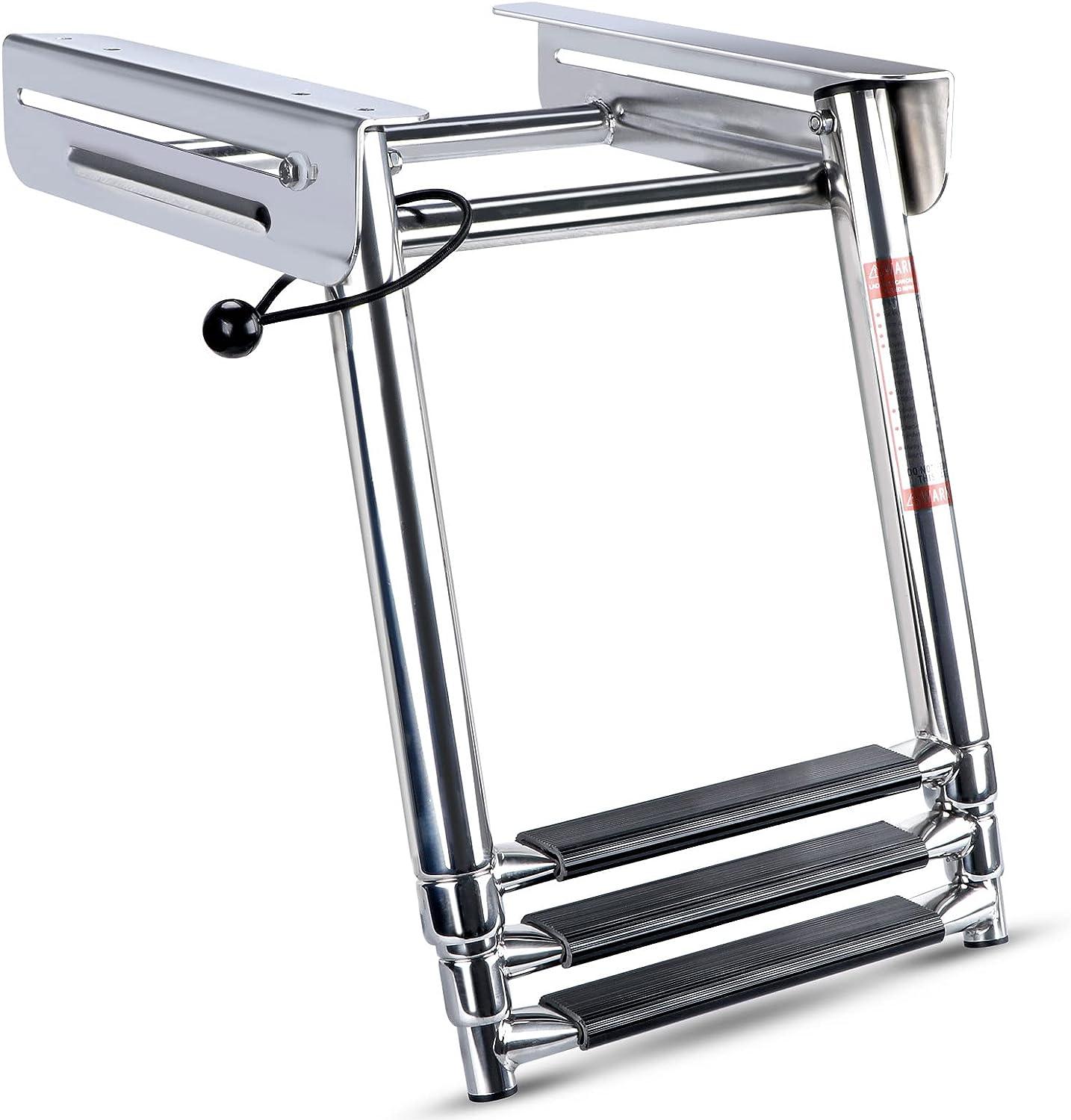 Marinebaby Stainless Steel Boat Boarding Ladder - 3-Step Telescoping ...