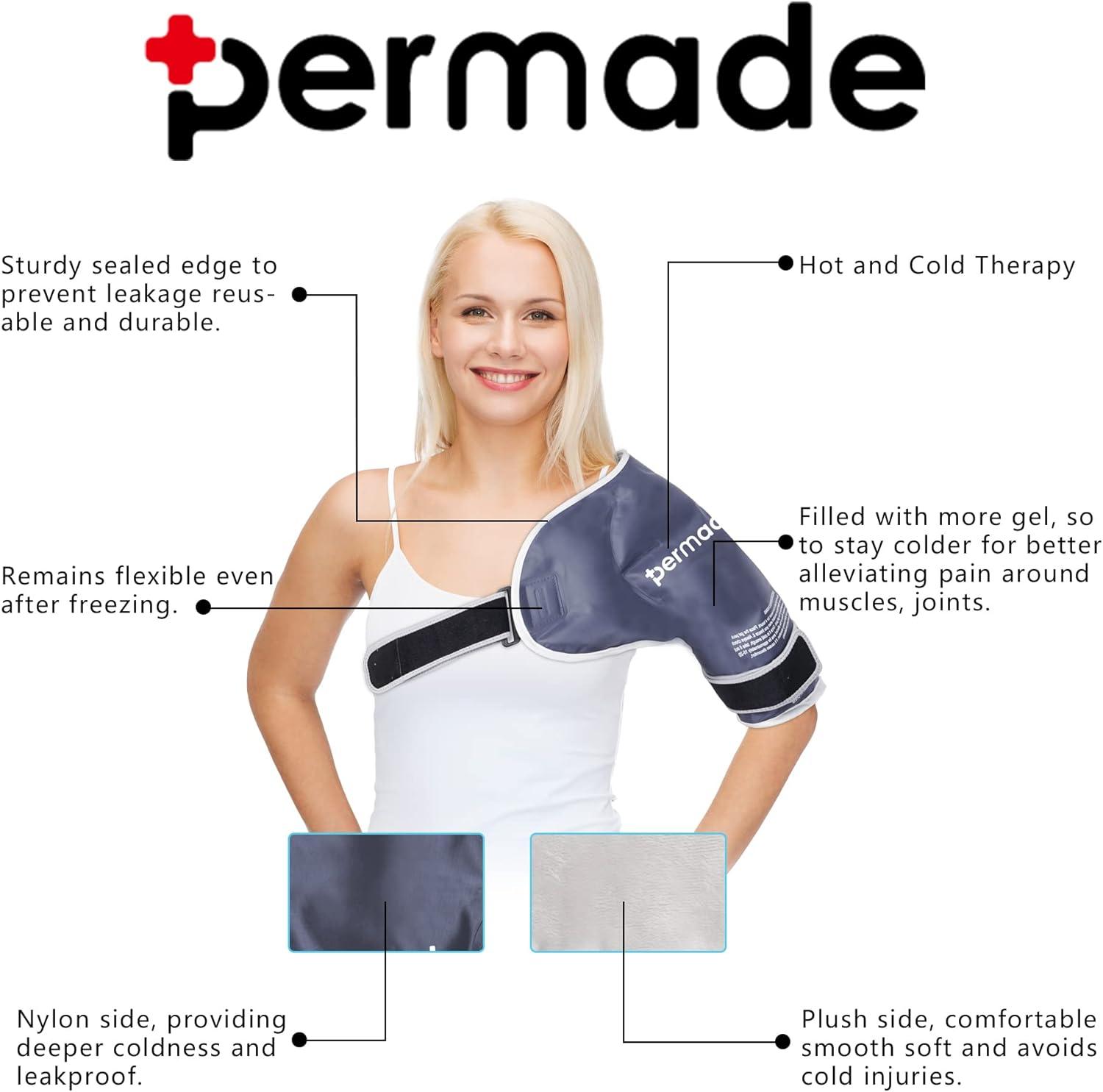 Shoulder Ice Pack for Pain Relief - Reusable Compression Gel Cold ...