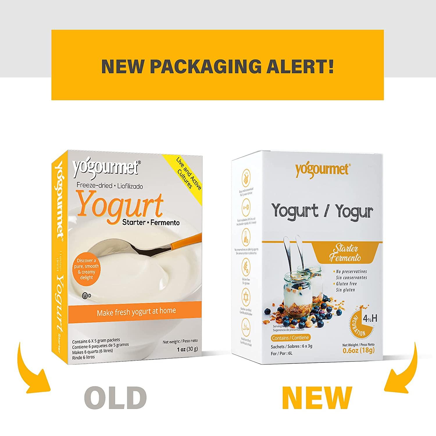 Yo Gourmet Freeze Dried Yogurt Starter - 2 Boxes (6 Packets each ...