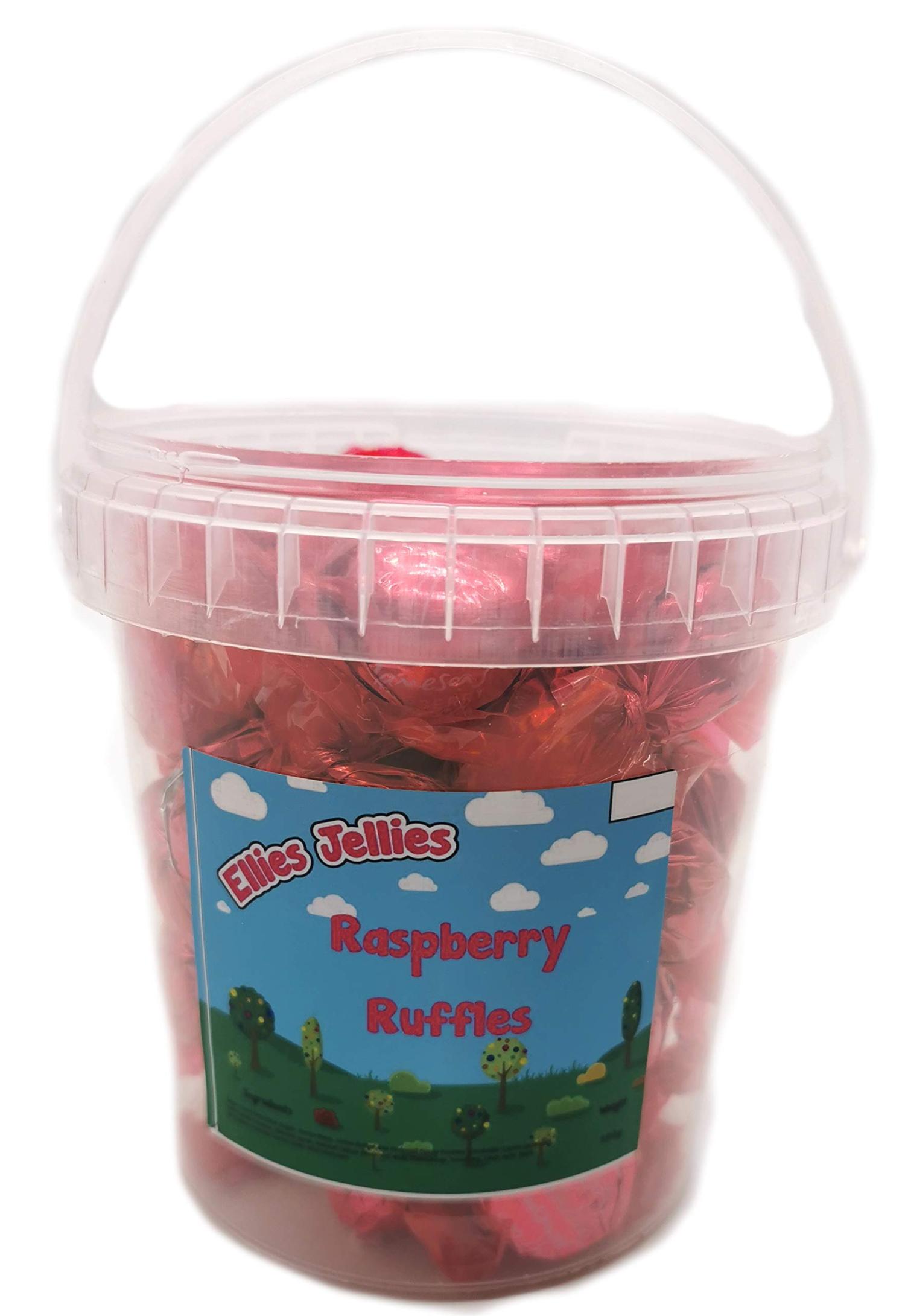 Ellies Jellies Raspberry Ruffles 384g Bucket Individually Wrapped ...