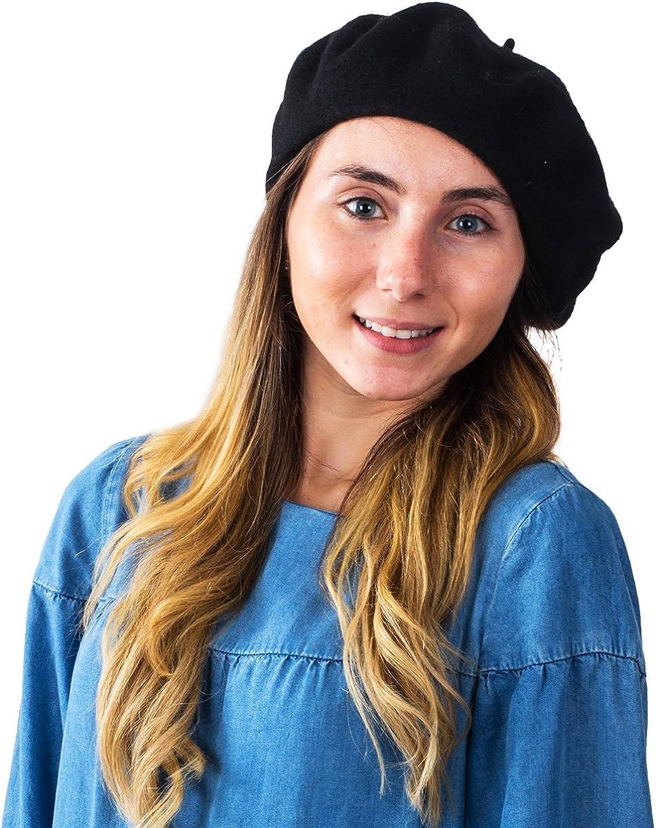 Black French Beret Artist Hat - Winter Hat for Women | CoverYourHair ...