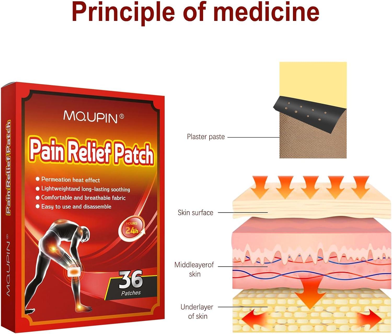Pain Relief Patch Plaster | MQUPIN Heat Patches | 8-12h Long Lasting ...
