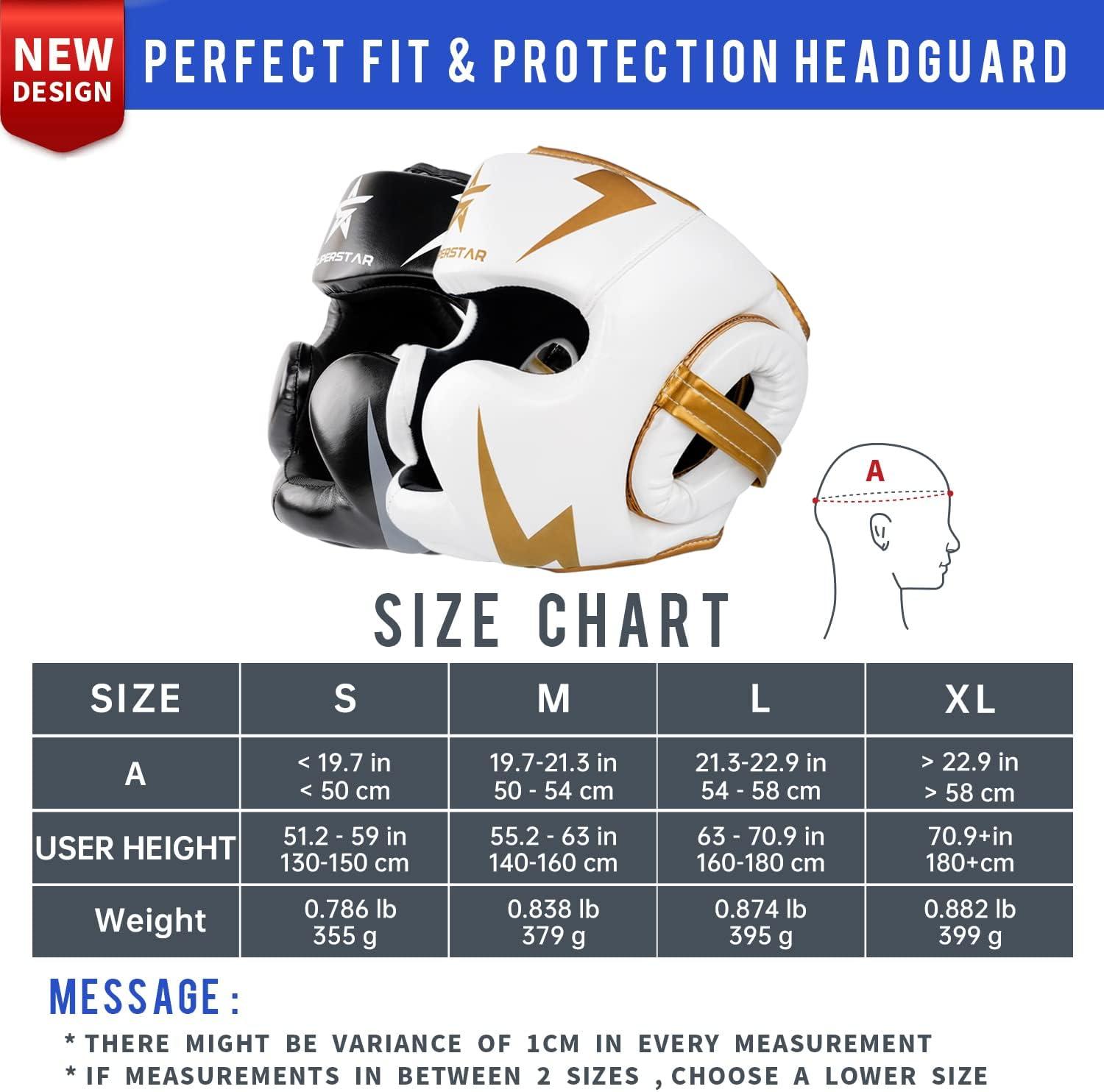 MYSUPERSTAR Boxing Headgear for Training | White Small Size | Suitable ...
