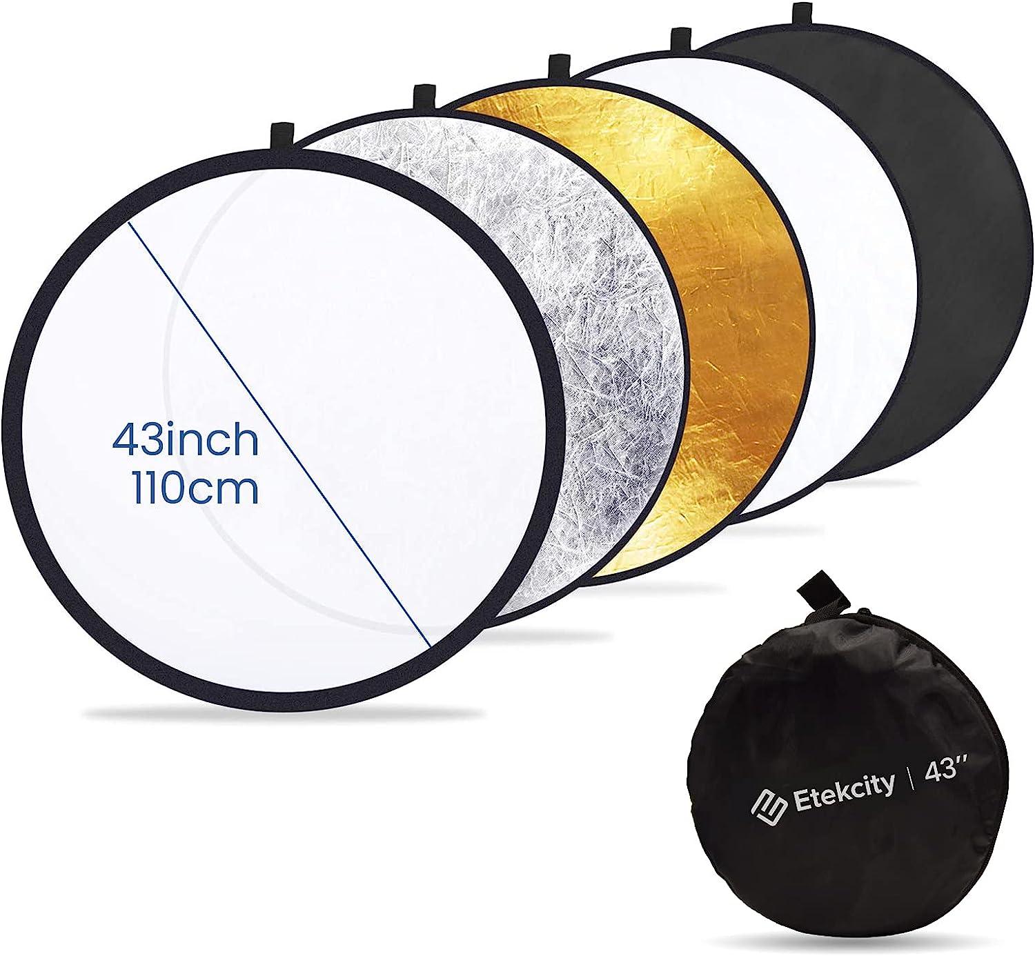 Etekcity Reflector Photography 43" (110cm) 5-in-1 Light Reflectors for ...