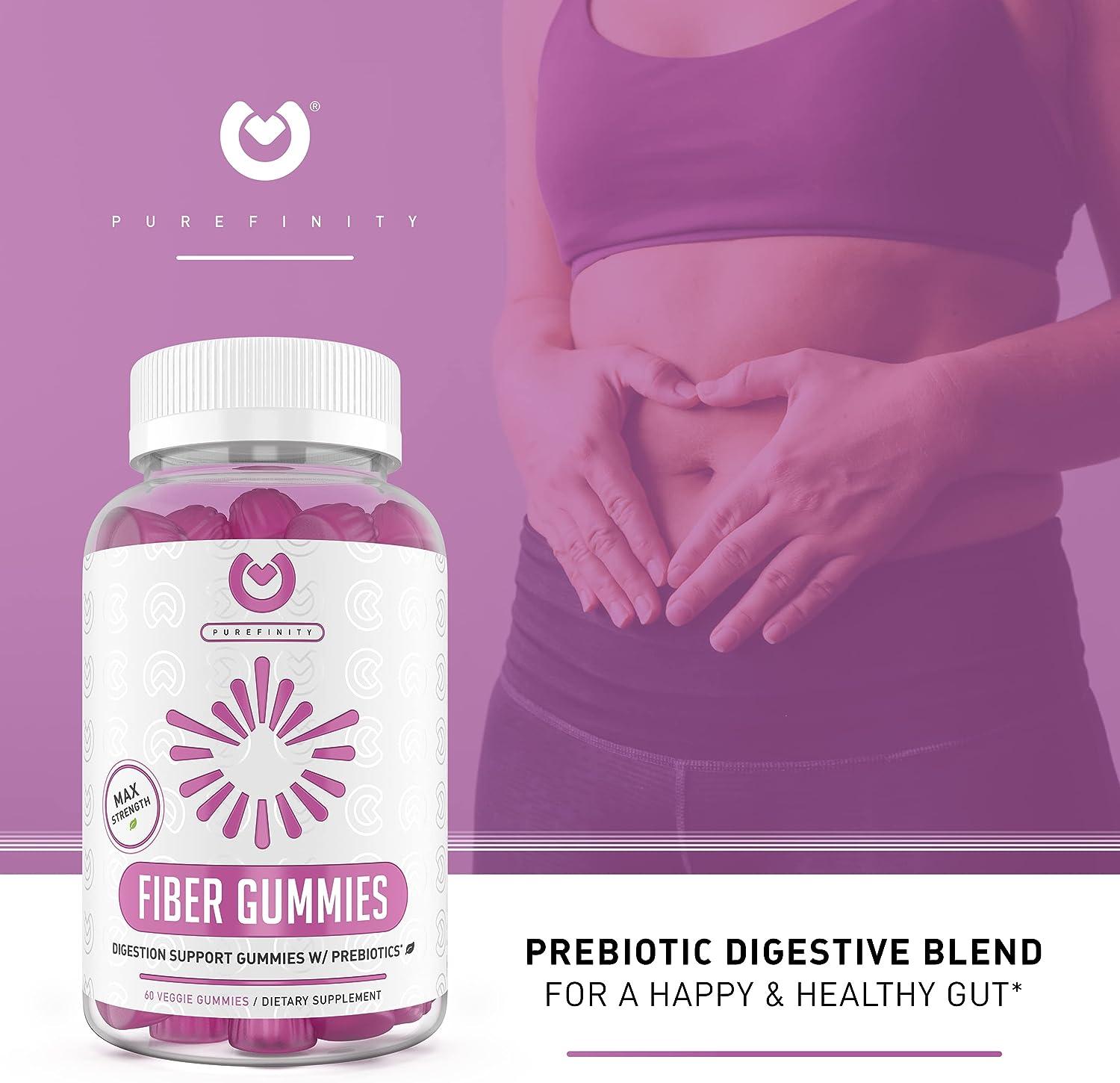 PUREFINITY Fiber Gummies - Sugar Free Prebiotic Chicory Root Inulin, 60 ...