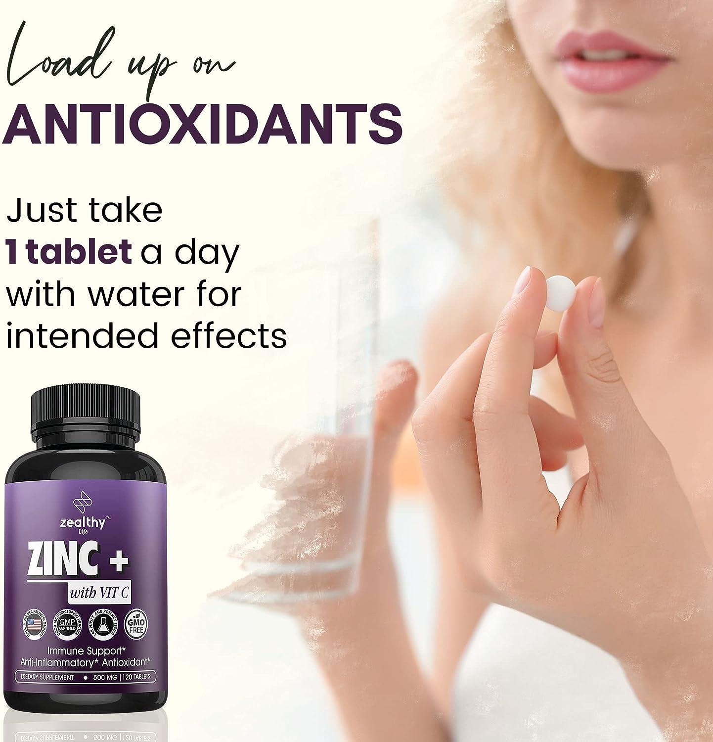 Zealthy Life Zinc + Vitamin C 500mg - 120 Tablets | Buy Now with ...