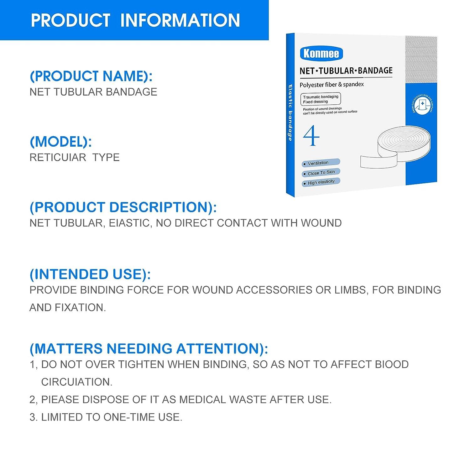 Konmee 4 Elastic Net Tubular Bandage for Palm, Wrist, Forearm - 32.8FT ...