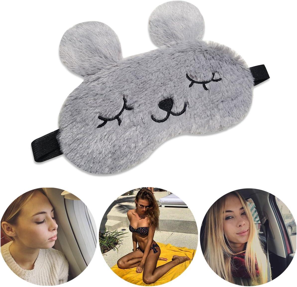 Cute 3D Rabbit Eye Mask with Gel Pad for Dry Eye and Puffy Eyes - Gray ...
