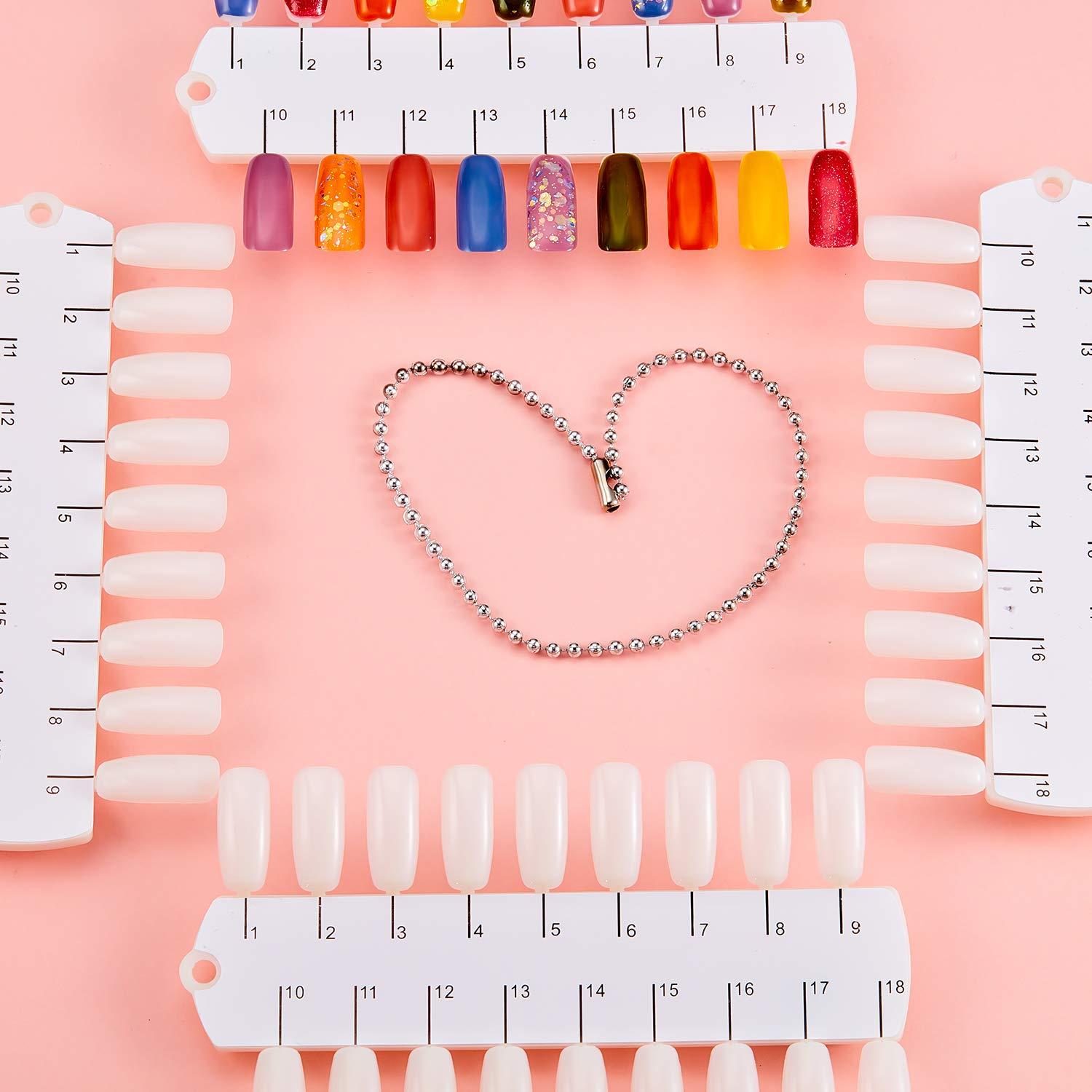 6 Sets Double Layer Nail Color Display Card with 216 Tips - Nail Design ...