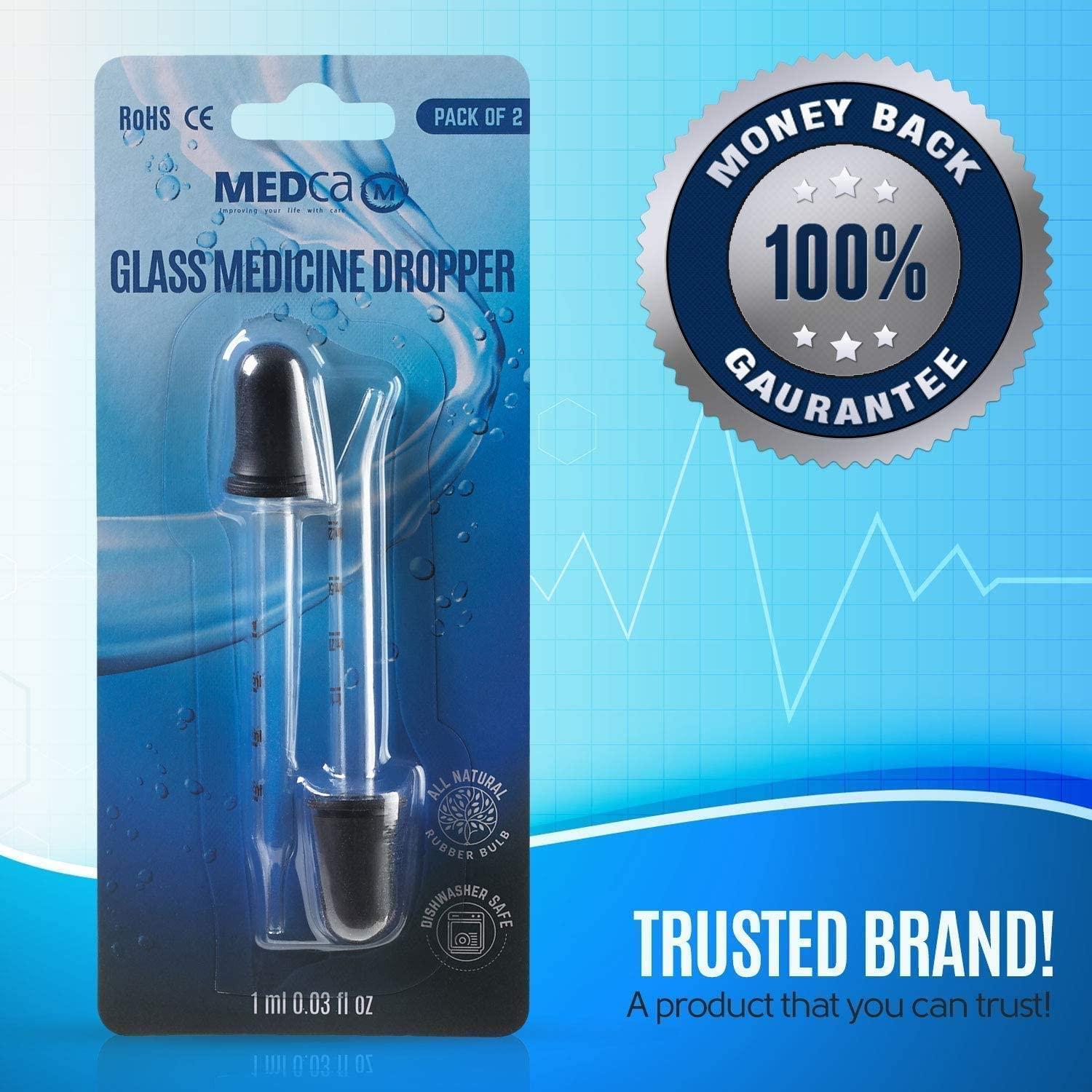 Medical Grade Glass Eye Droppers - Pack of 4 | Bent & Straight Tip ...