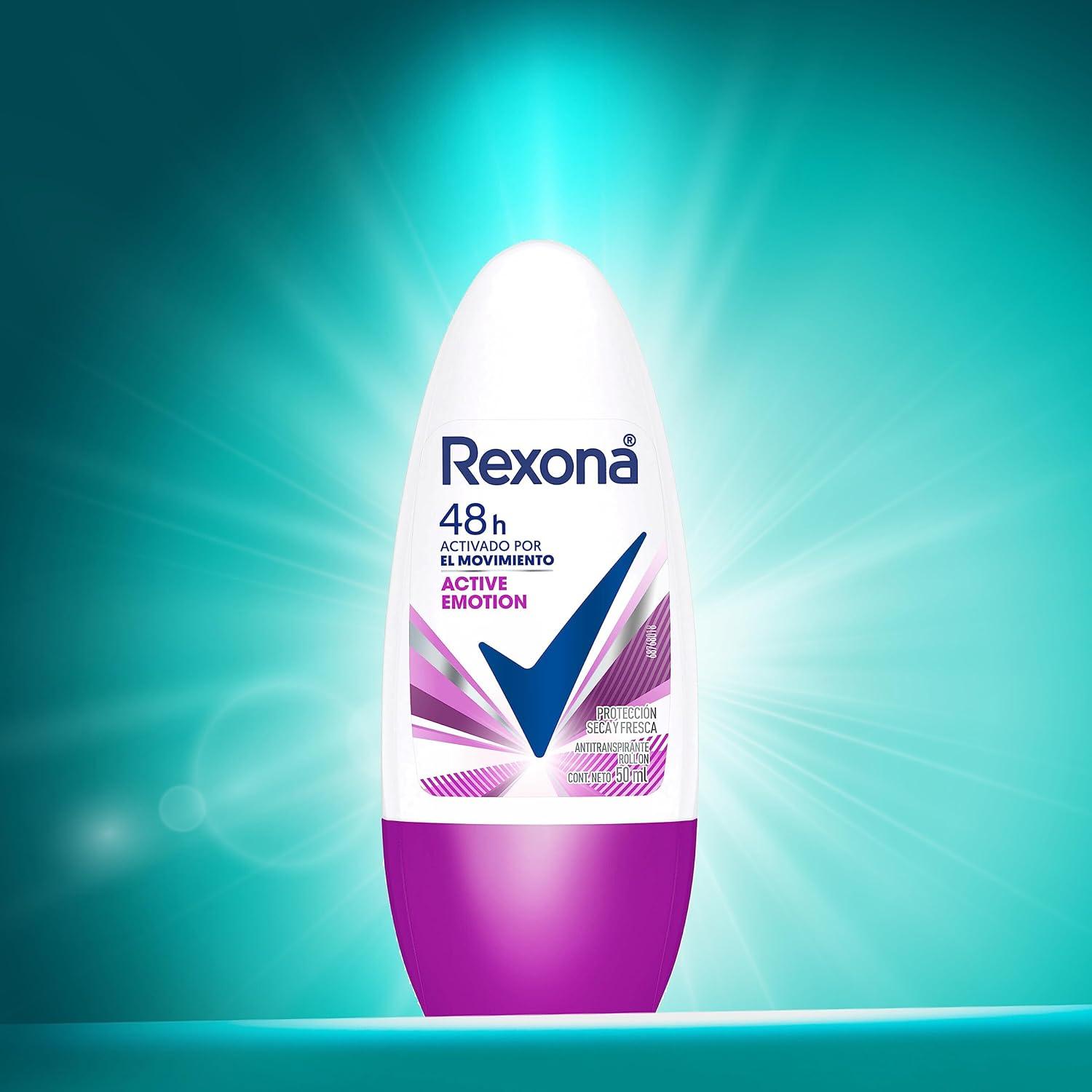 REXONA Antitranspirante Roll On para Dama - Active Emotion 50 ml | Env ...