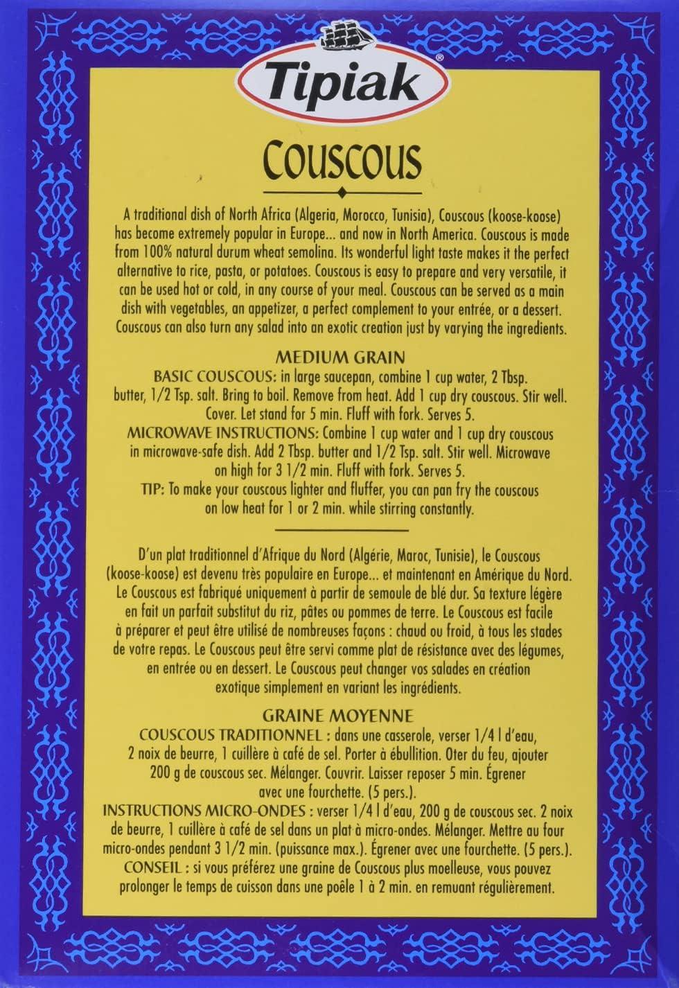 Tipiak Couscous Authentic & Traditional Couscous Pasta & Rice ...