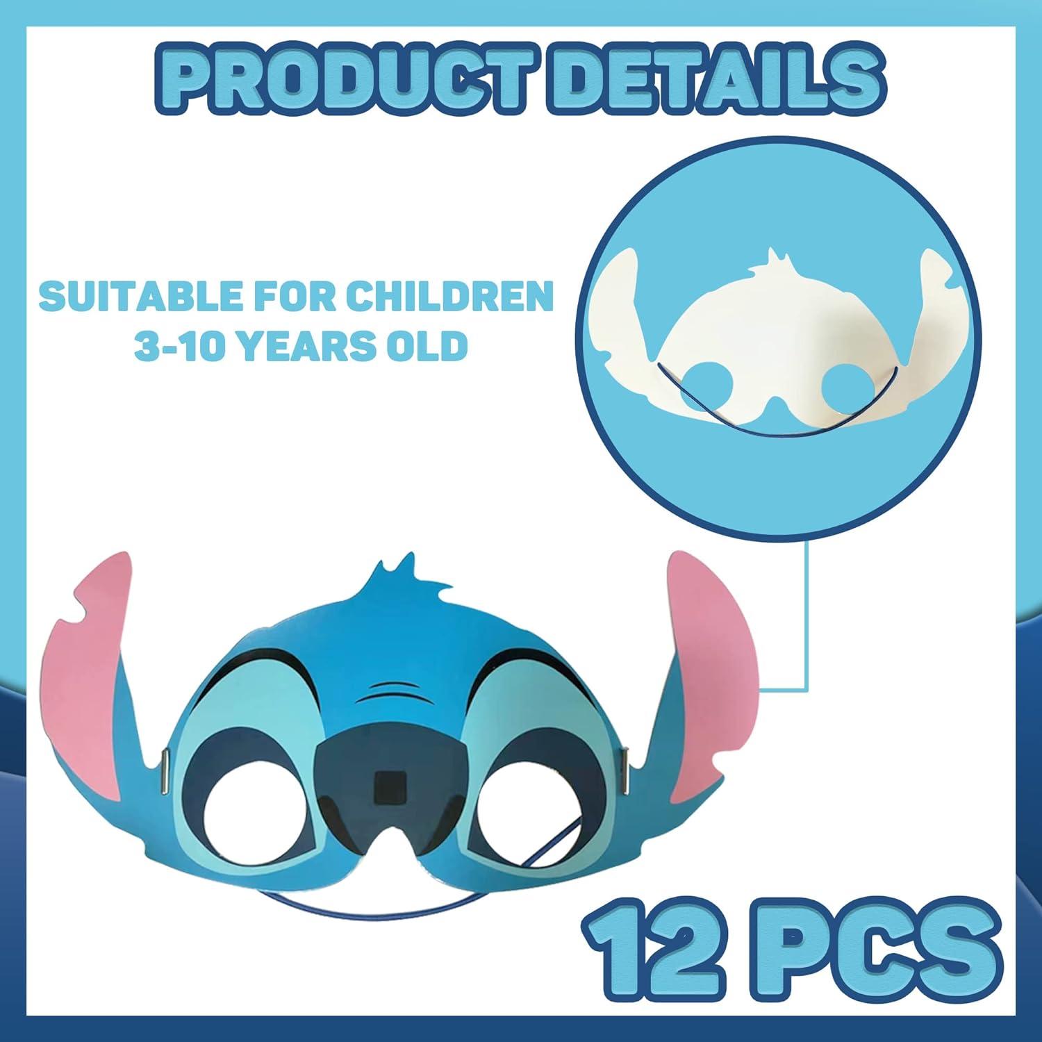 Stitch Birthday Decorations - 12 Pack Paper Masks for Lilo and Stitch ...