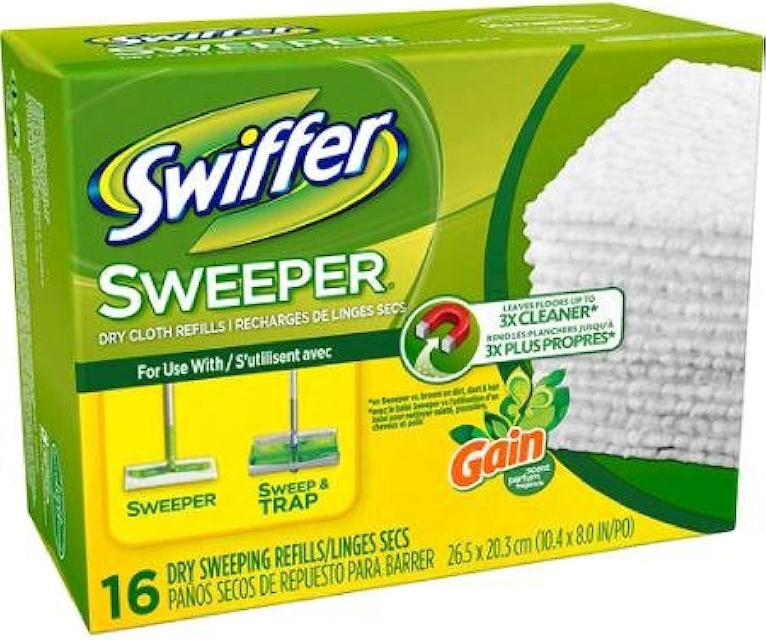 Swiffer Sweeper Gain Original Scent Dry Sweeping Cloths Refills 16 ...