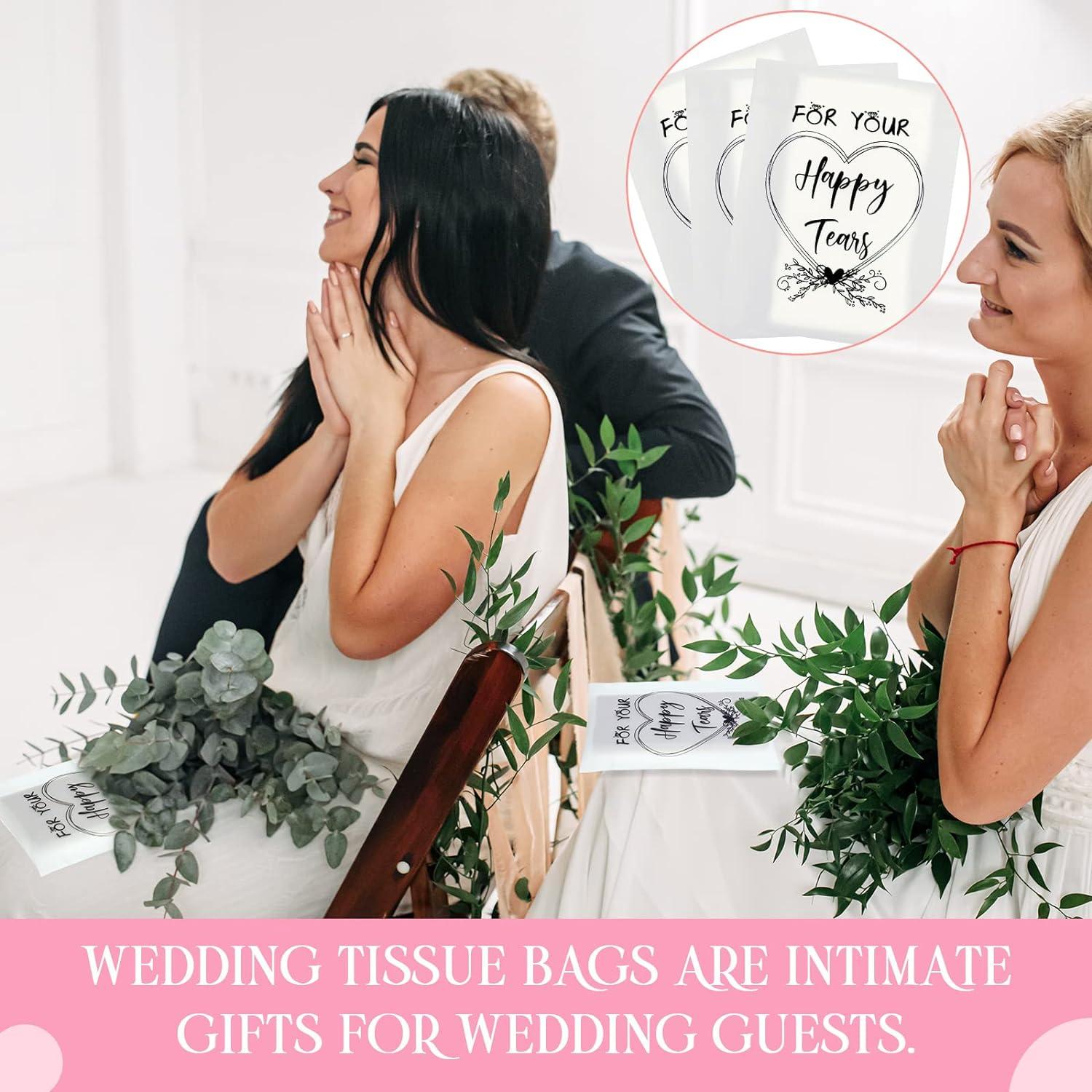60 Pack Travel Size Wedding Happy Tears Tissues - Bulk 3 Ply Facial ...