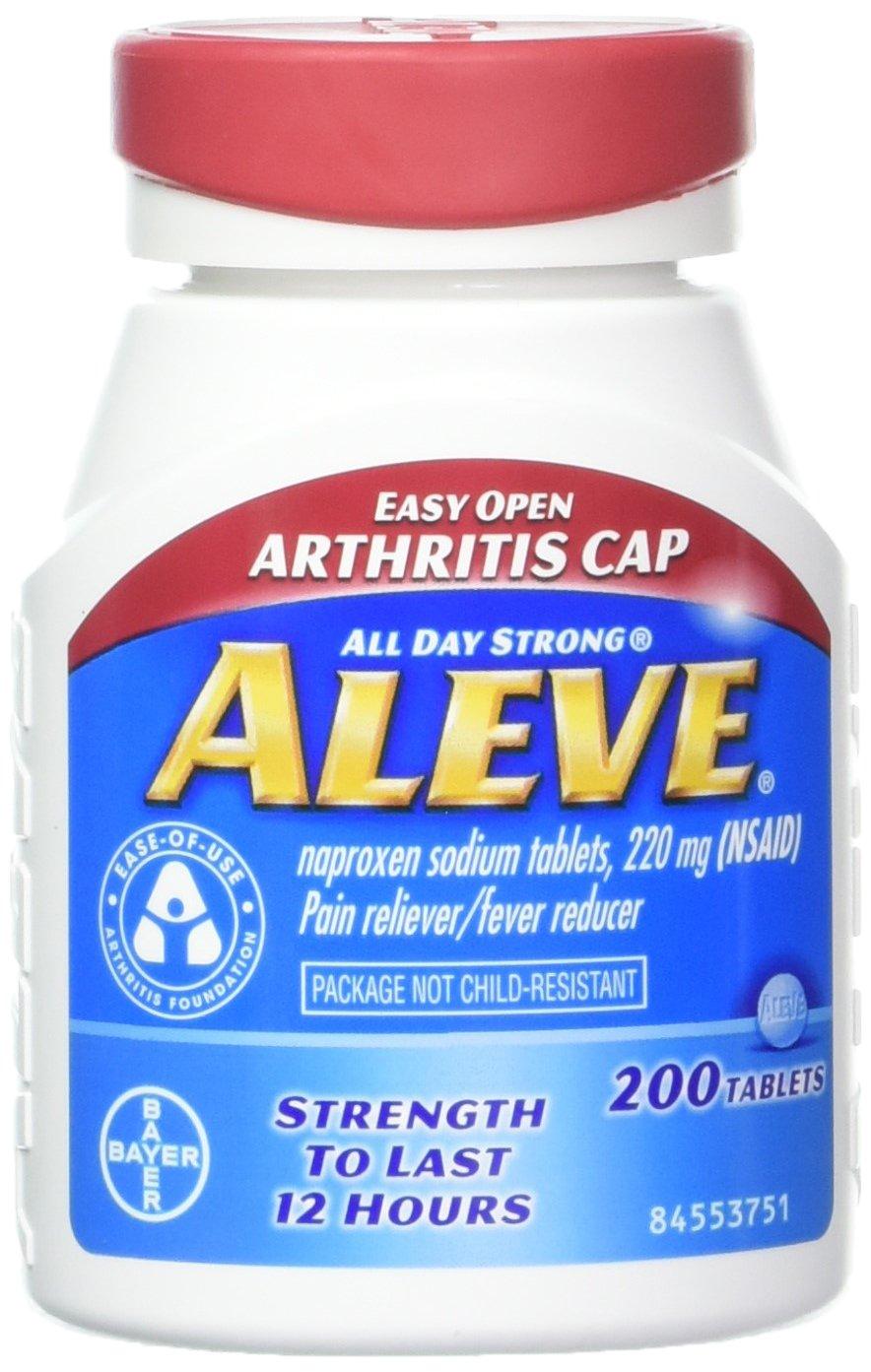 200 Count Aleve Tablets 220mg Pain Reliever/Fever Reducer - Pack of 2 ...