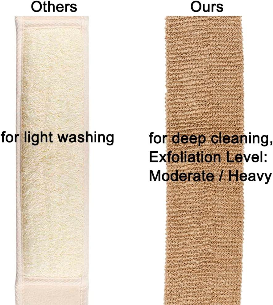 Natural Ramie Back Scrubber for Shower - Deep Cleaning Exfoliator for ...