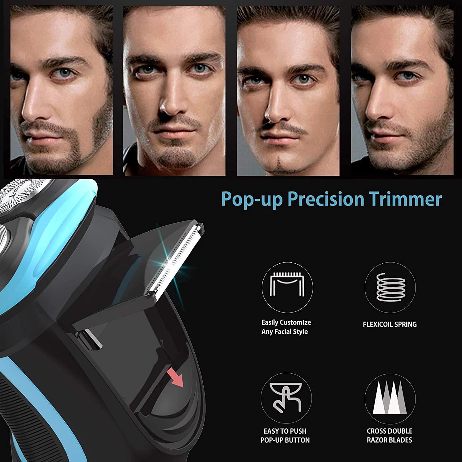 ROAMAN Electric Razor for Men, Rechargeable 3D Rotary Mens Electric ...