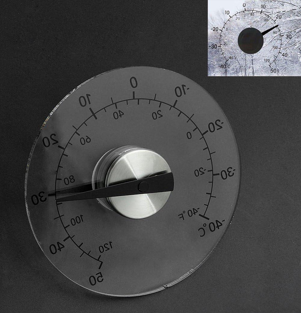 Clear Circular Outdoor Window Temperature Thermometer Weather Station ...