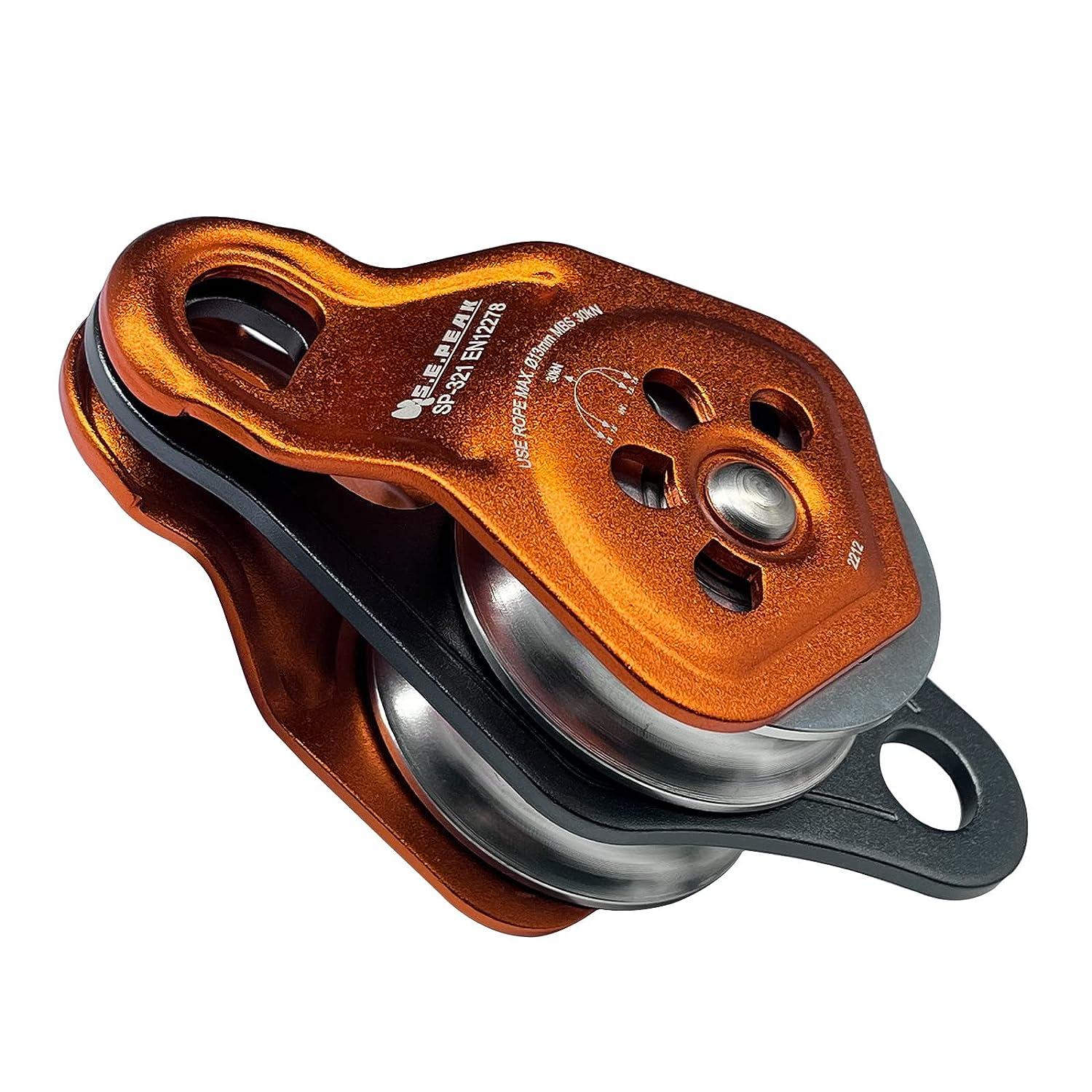 S.E.PEAK 30kN Double Pulley Sheave w/ Swing Plate CE - High Strength ...