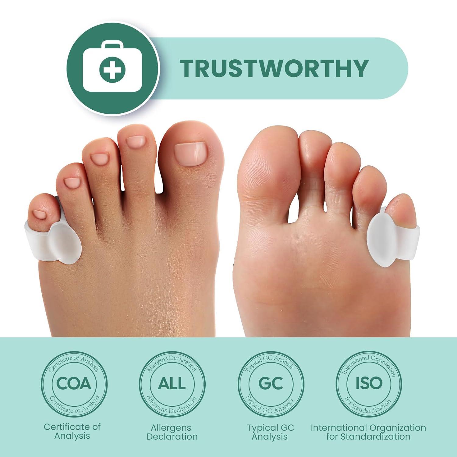 Welnove Gel Toe Separator 12 Pack - Pinky Toe Spacers with Aloe Vera ...