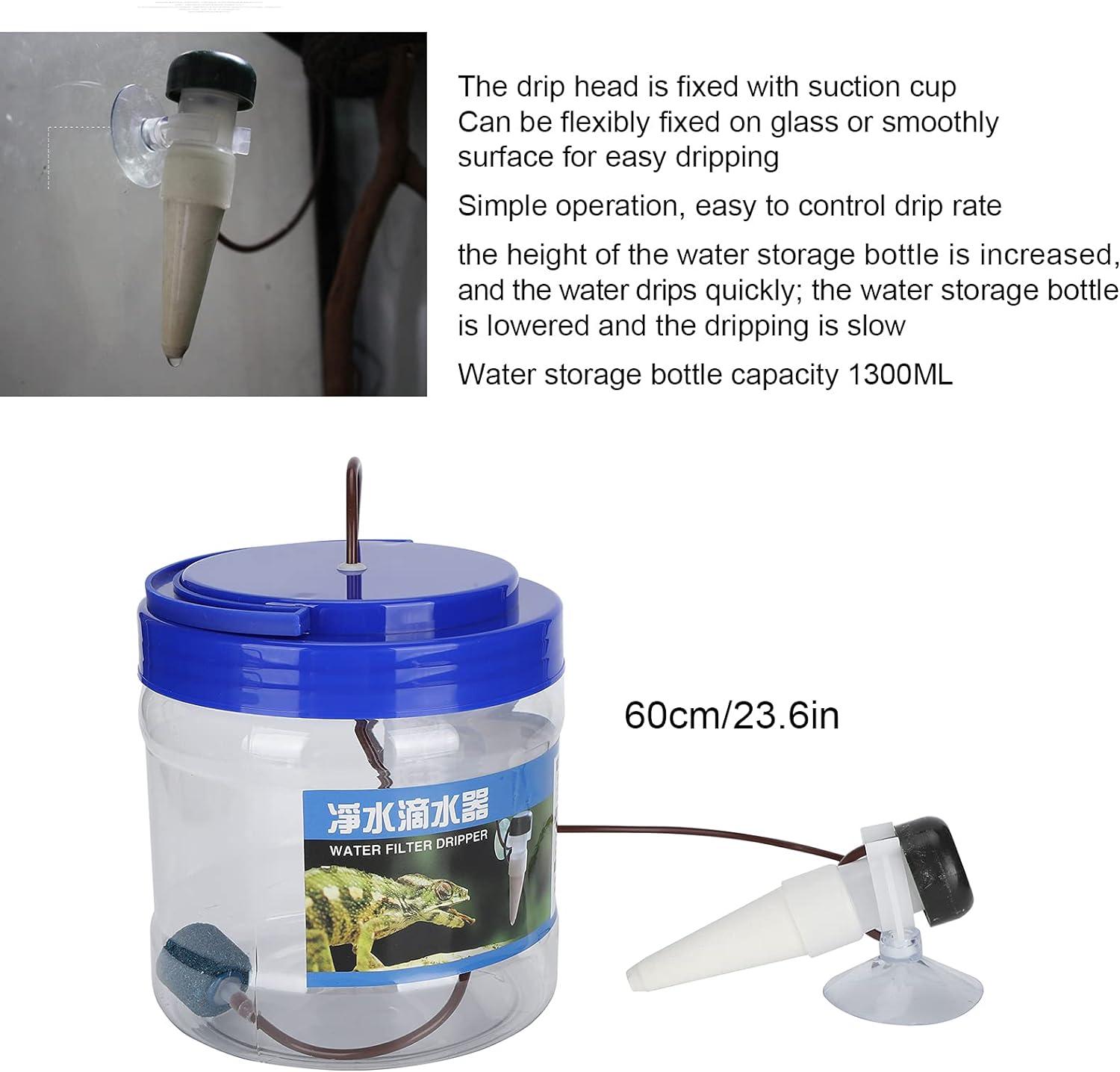Reptile Water Dripper Kit 1300ML Reptile Drinking Fountain Water ...