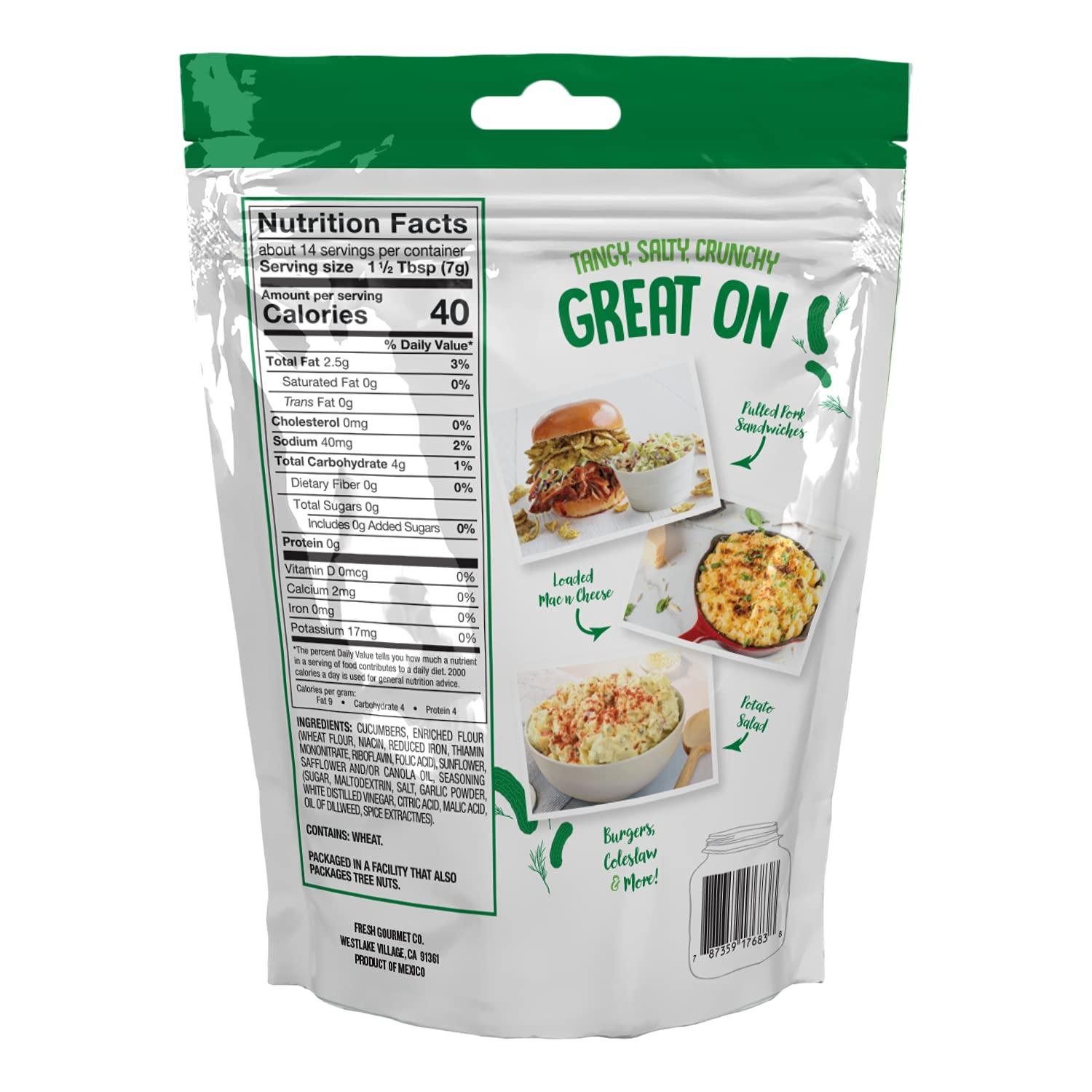 Fresh Gourmet Crispy Dillies Pickle Flavored Fried Cucumbers 3.5oz ...