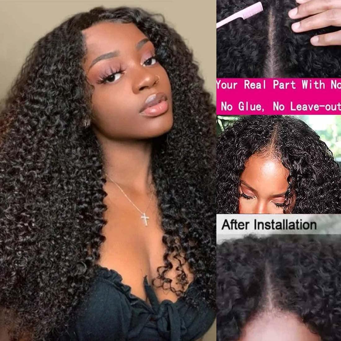 Beauty Forever Kinky Curly U Part Human Hair Wig - 10A Grade Brazilian Virgin Hair, 150% Density ...