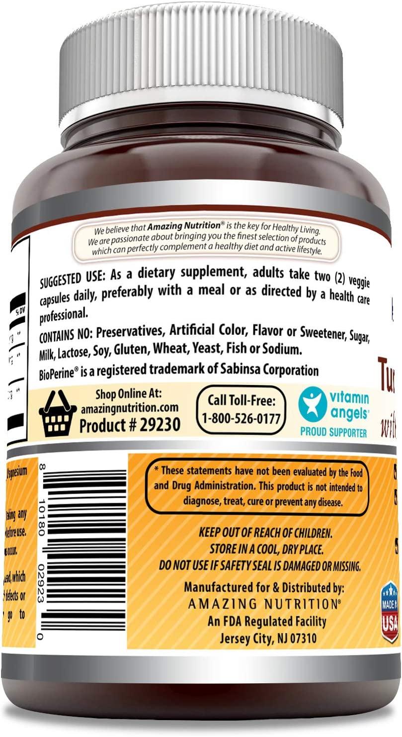 Turmeric Curcumin with BioPerine 1500mg - 180 Veggie Capsules ...