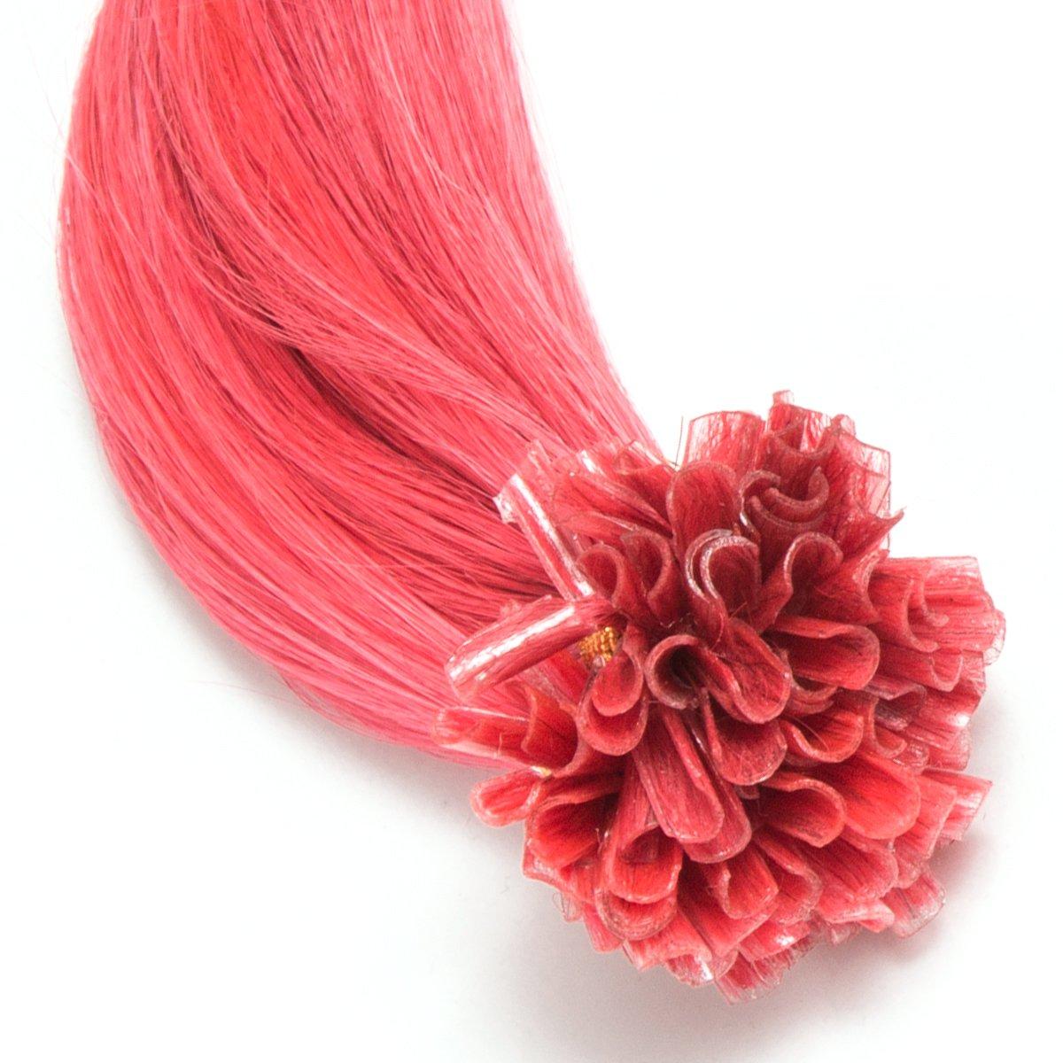 Pink Keratin Bonding Extensions | 100% Remy Human Hair U-Tip | 25x1g ...