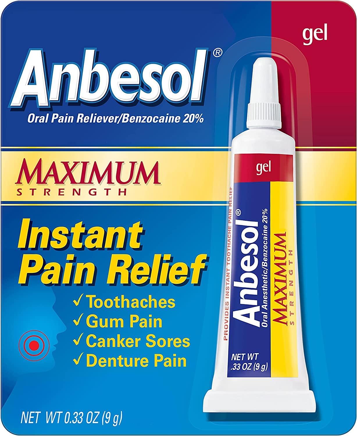 Anbesol Max Gel Size .33z Anbesol Mouth Pain Relief Gel .33oz