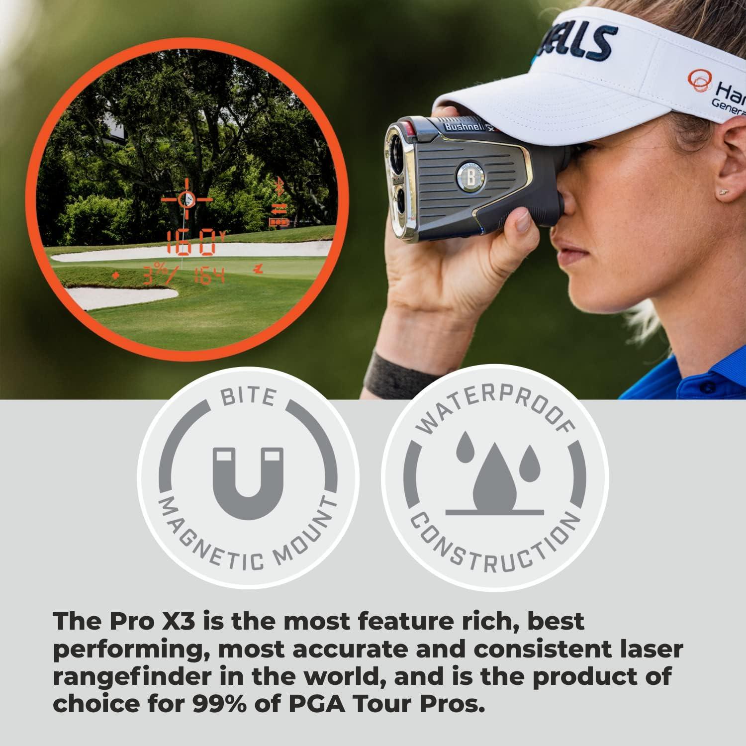 Bushnell PRO XE/X3 Laser Golf Rangefinder Bundle with Carrying Case ...