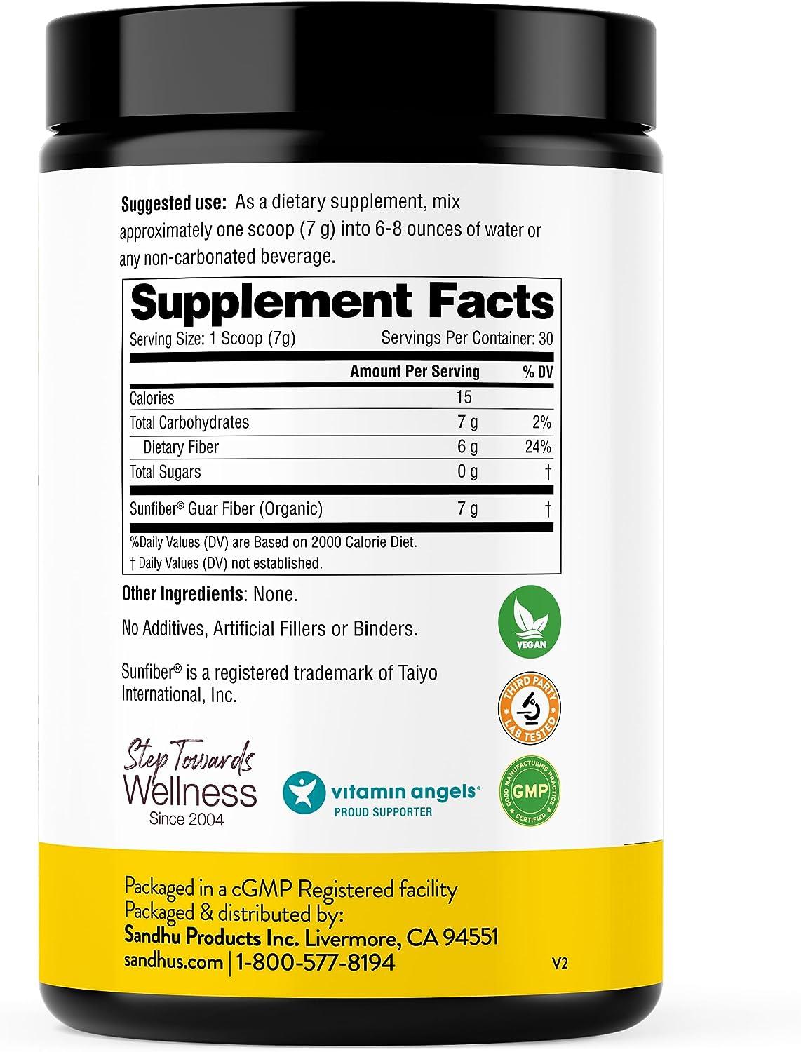 Sandhu's SunFiber Prebiotic Fiber Supplement Powder - Unflavored ...