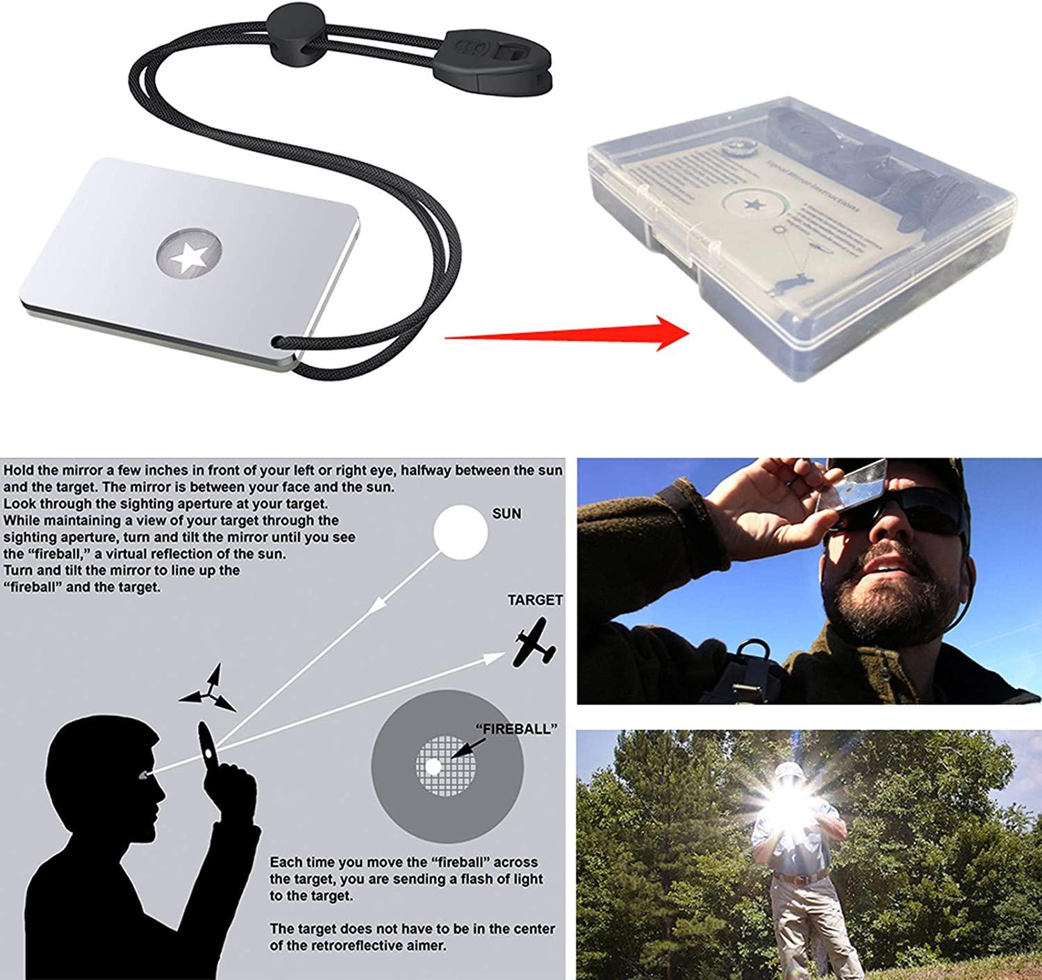 Military Grade 2 X 3 inch Signal Mirror - Survival & Outdoor Emergency ...