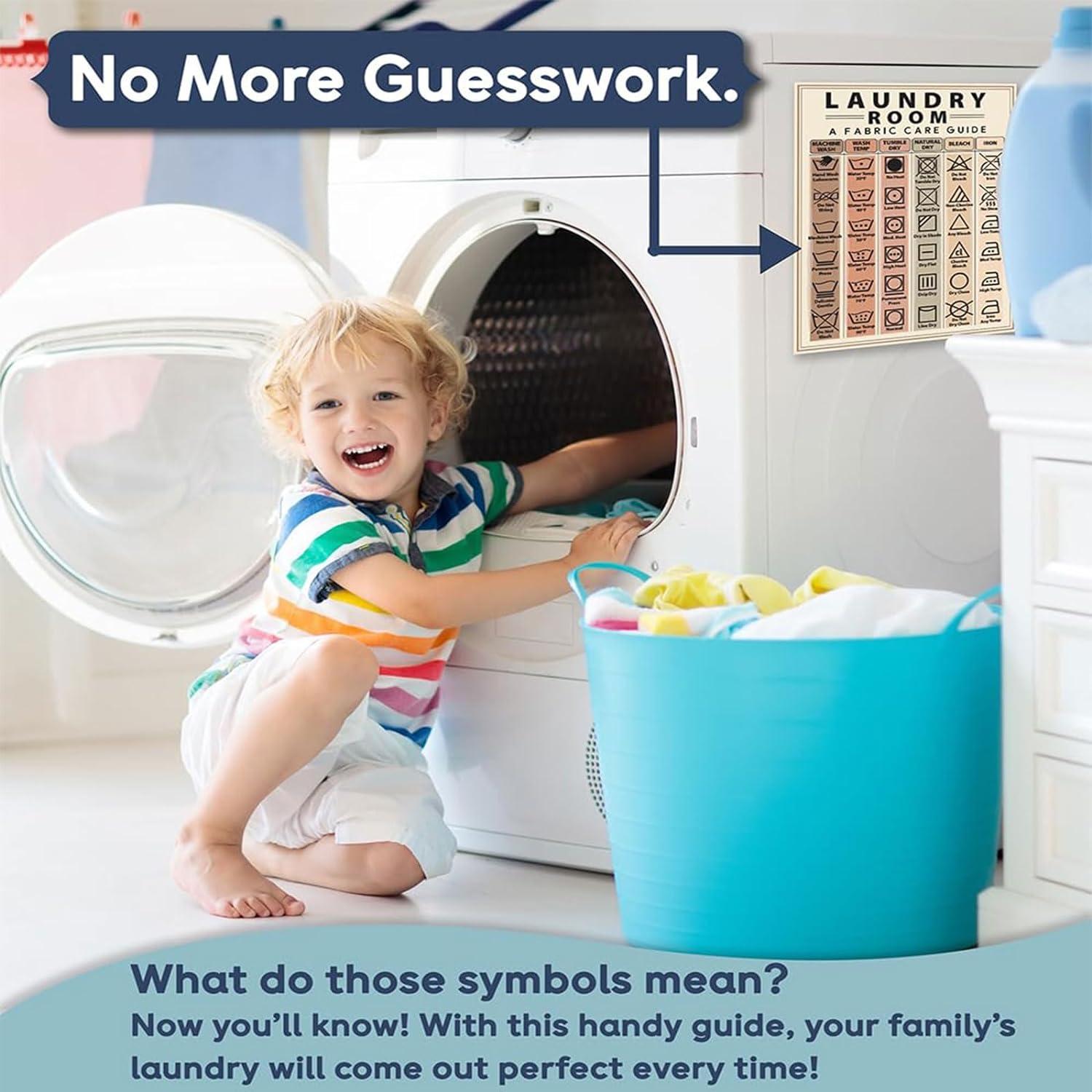 Magnetic Laundry Symbols Laundry Care Guide Convenient Laundry Guide ...