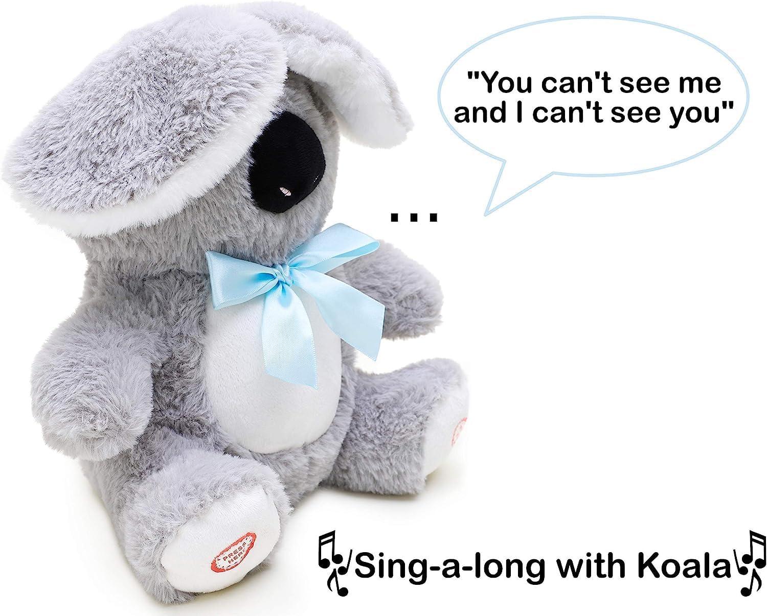 Toyland 30 cm Peekaboo Koala Plush Toy | Animated Singing Toy with ...
