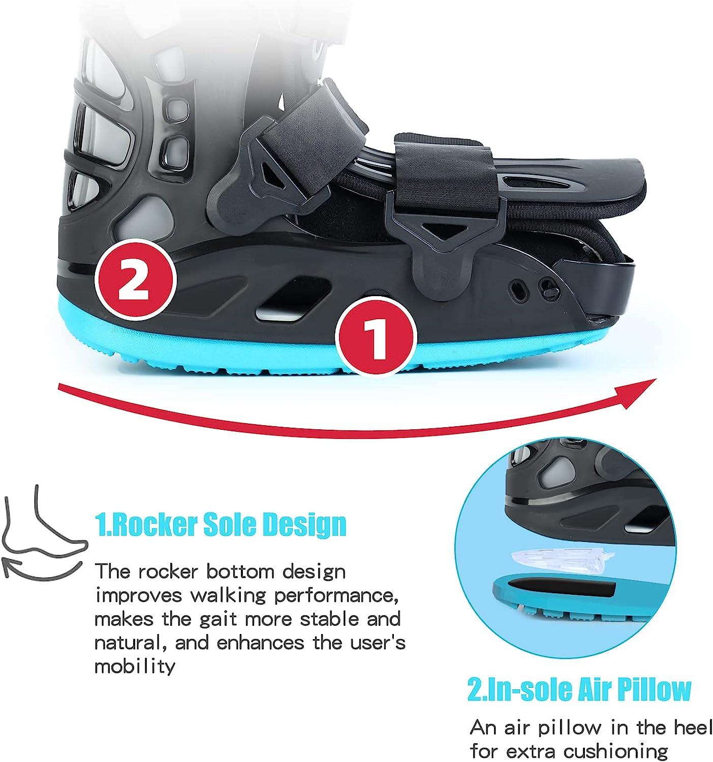 Medical Inflatable Air Cam Walker Boot for Foot Pain Recovery - Black ...