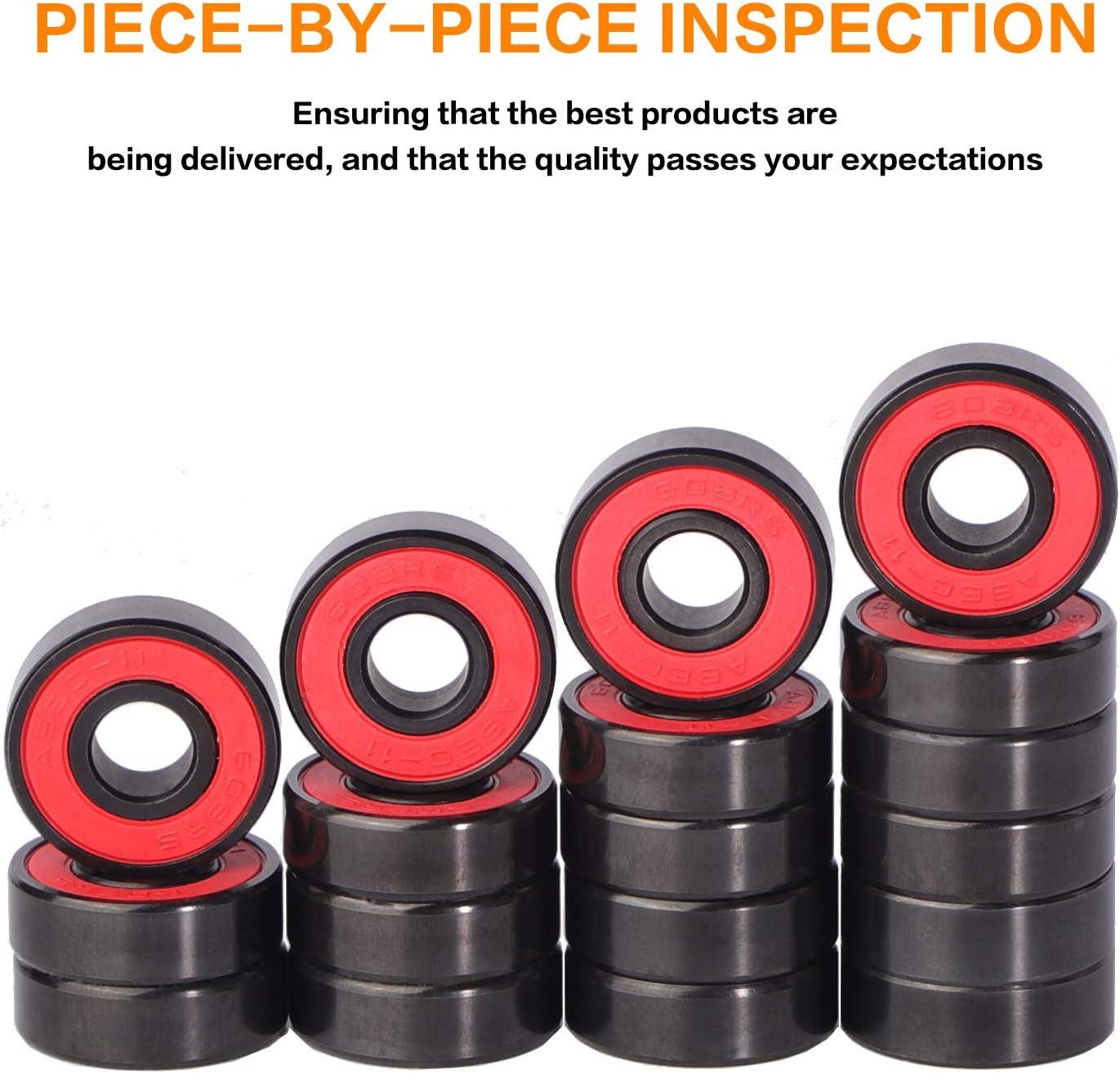 Redsia ABEC 11 Precision Skateboard Bearings 608 2RS with Spaces ...
