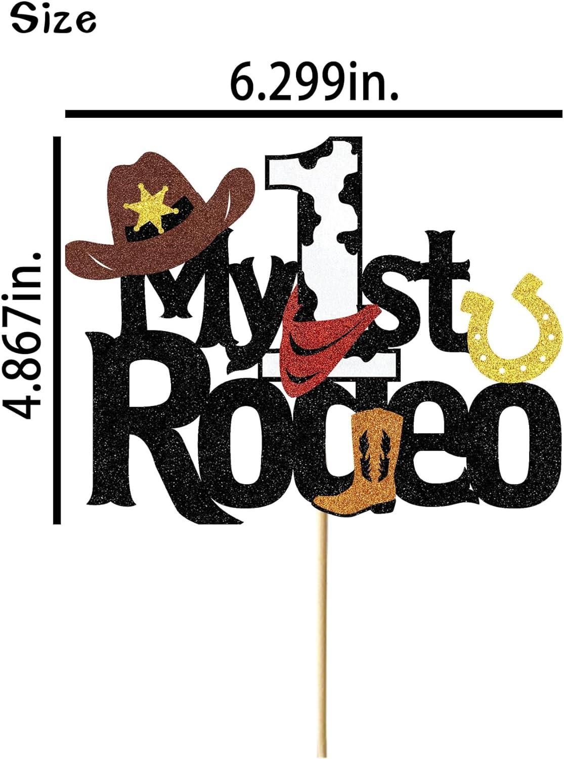My 1st Rodeo Cake Topper Western Cowboy 1st Cake Decorations for First ...