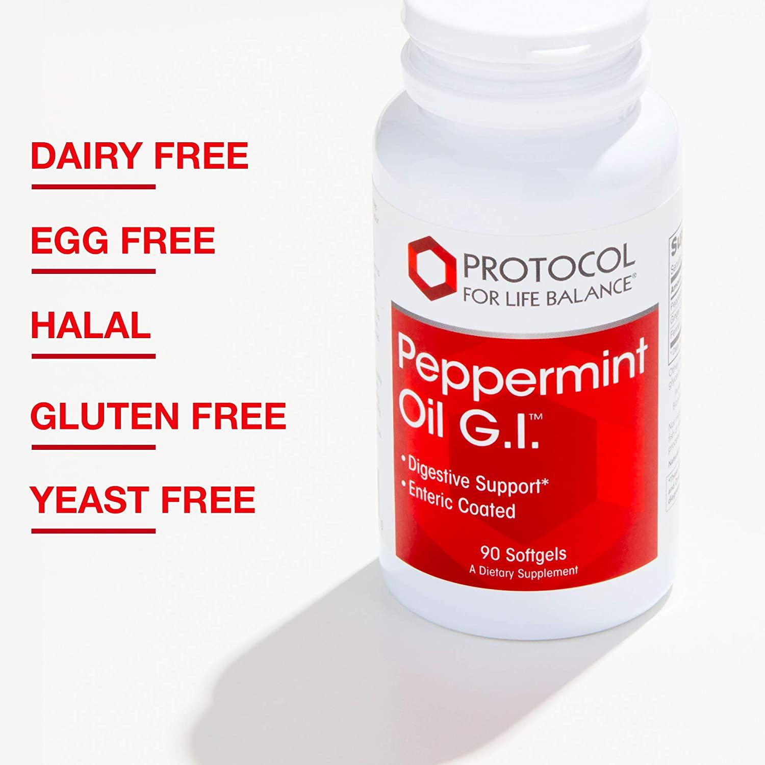 Protocol Peppermint Oil G.I. Softgels - Digestive Support with Ginger ...