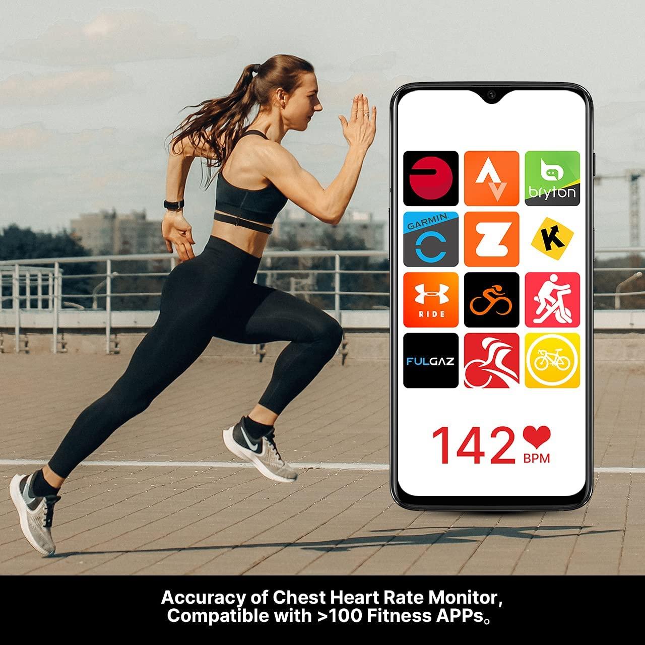 LIVLOV V6 Heart Rate Monitor Chest Strap - Bluetooth & ANT+ Sensor for ...