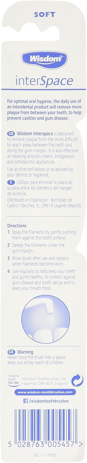 Buy Wisdom Soft Interdental Toothbrush 6 Pack - Assorted Colors | International Shipping ...