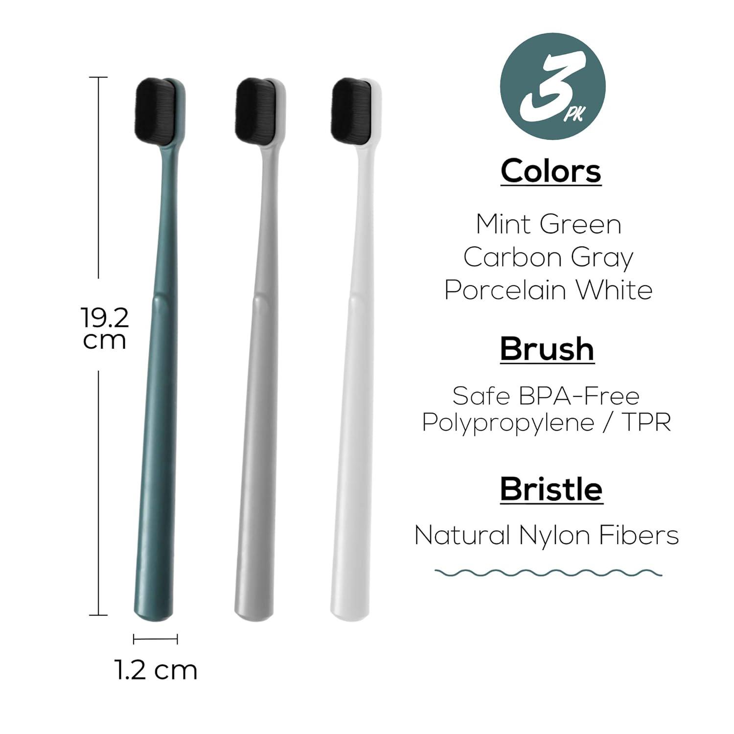 Ebris Saber Series Extra Soft Toothbrushes for Adults (3 Pack) | Nano ...