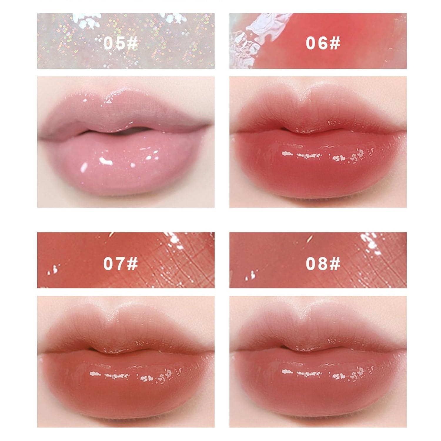 Shiny Lip Gloss & Lip Oil Set - 4 PCS Juicy Hydrating Gloss for Dry ...