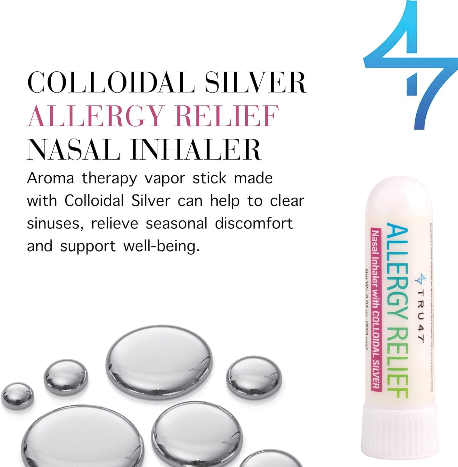 TRU47 Organic Essential Oil & Colloidal Silver Nasal Inhaler Stick for ...