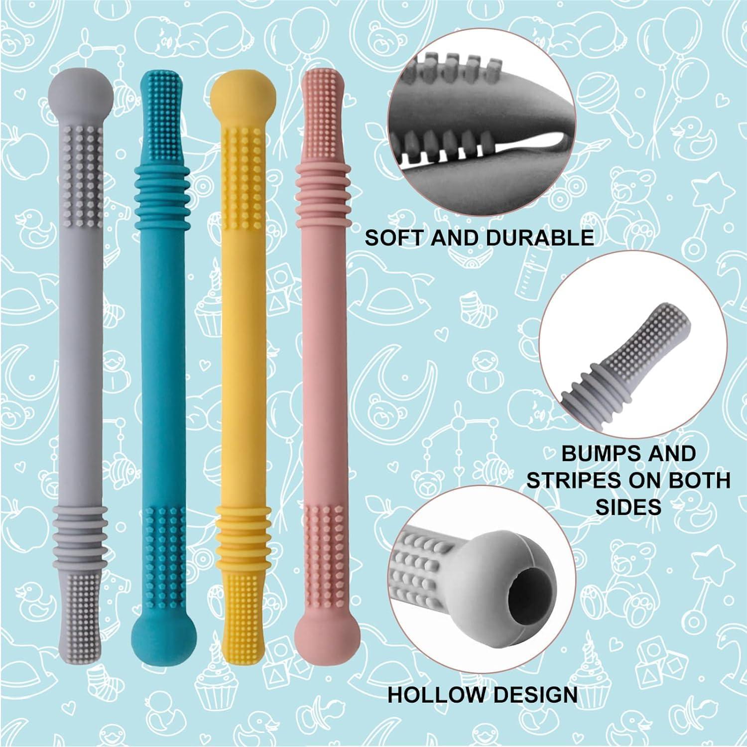 Buy Danneeforsu7 Baby Bite Tube Set - 4 Silicone Bass Rings & Chewing ...