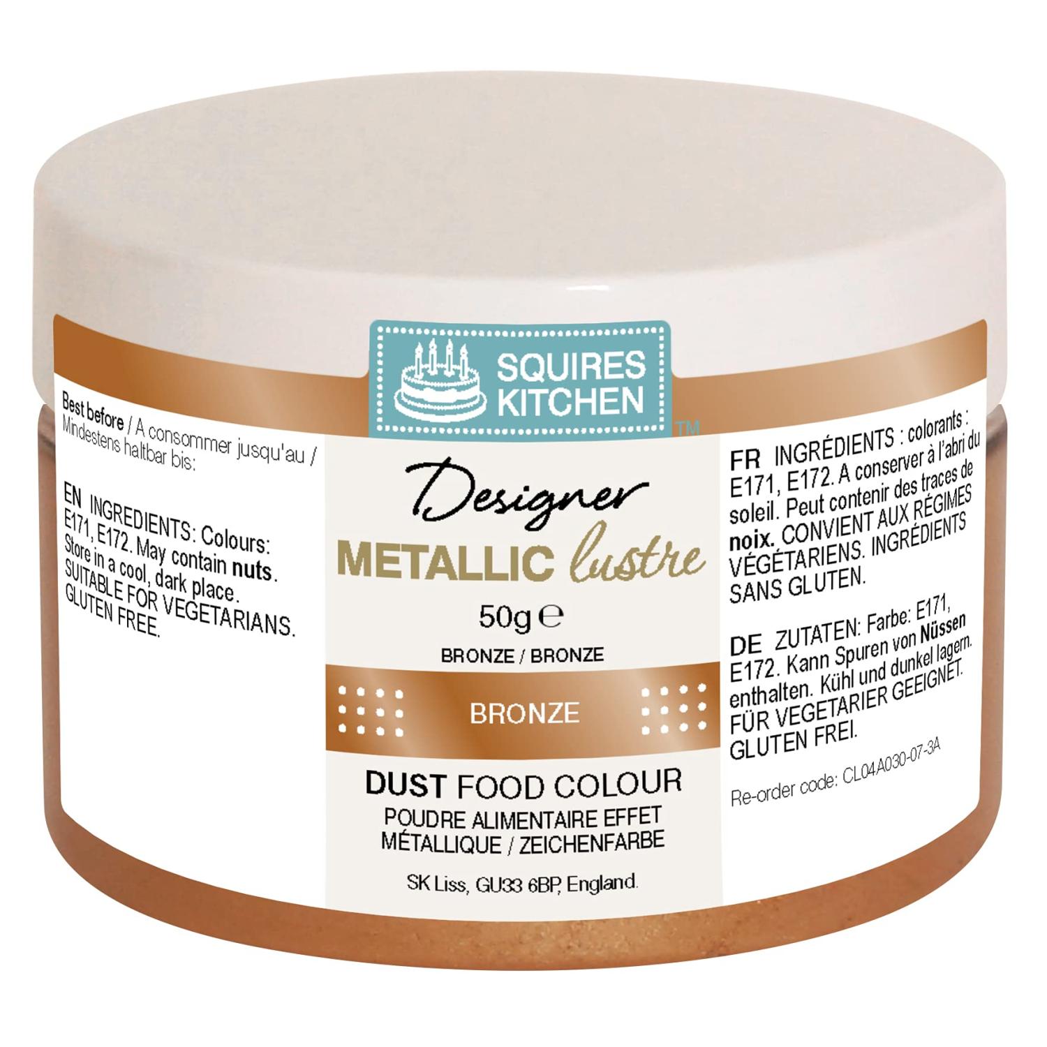Squires Kitchen Bronze Designer Metallic Edible Lustre Dust Food Colour ...
