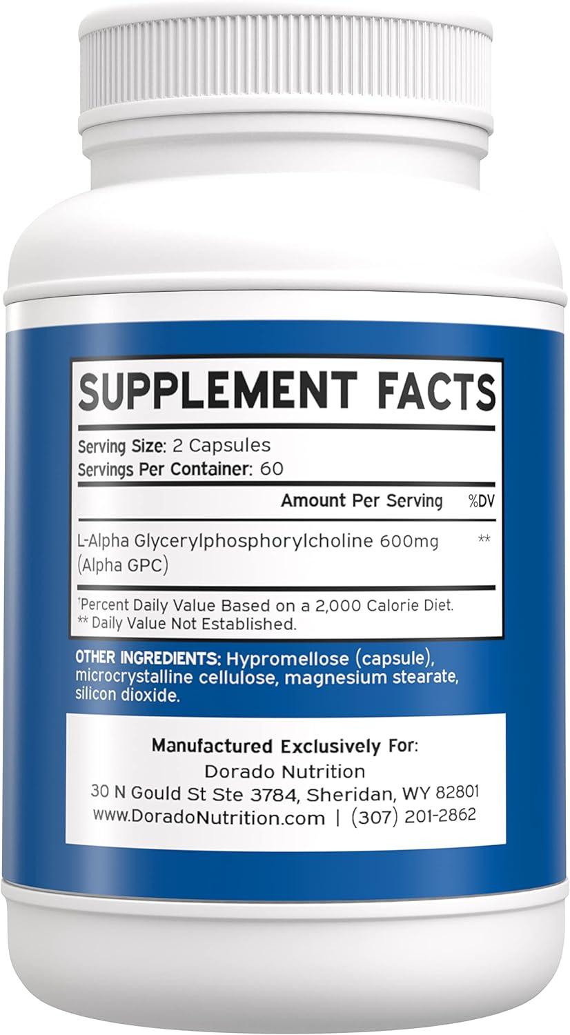 Alpha GPC 600mg - Choline Brain Supplement - Advanced Memory Formula ...